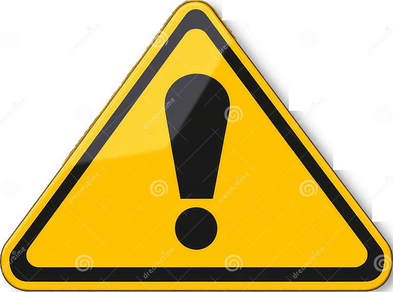 Yellow Warning Triangle with Exclamation Mark Symbol Stock Illustration ...