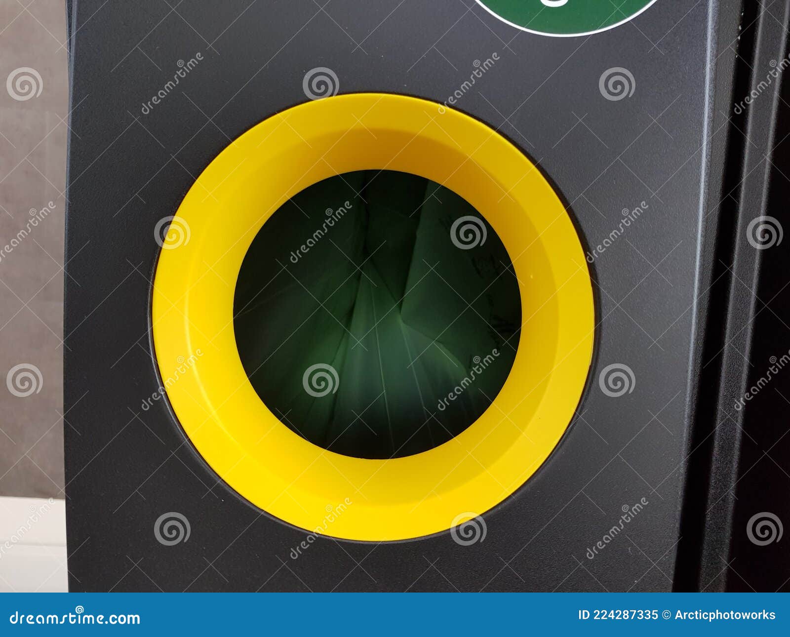 Yellow Waste Disposal Bin for Recycling Stock Image - Image of organic ...
