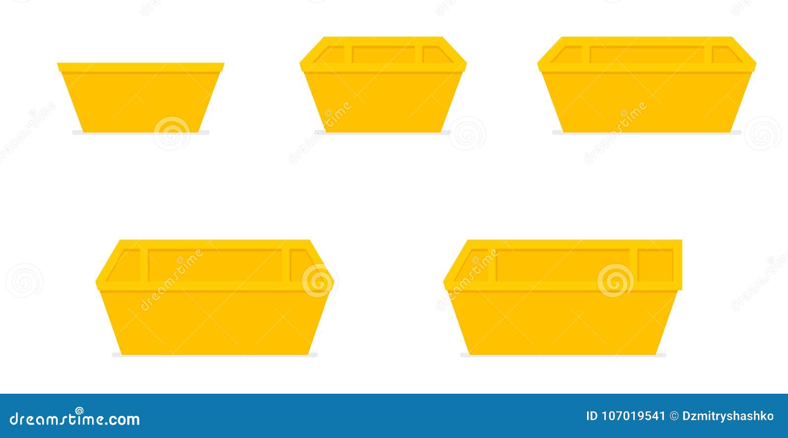 Yellow waste skip bin stock vector. Illustration of recycled - 107019541