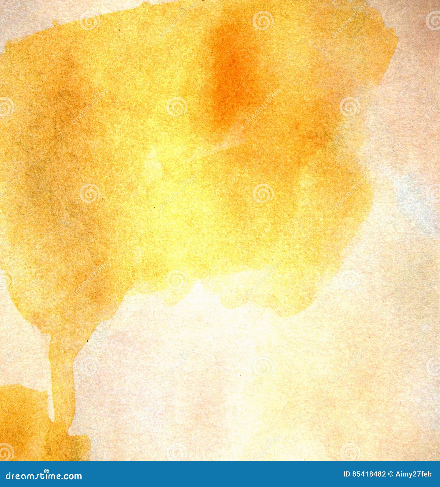 Yellow Water Color on Old Paper Texture Background. Stock Photo - Image ...