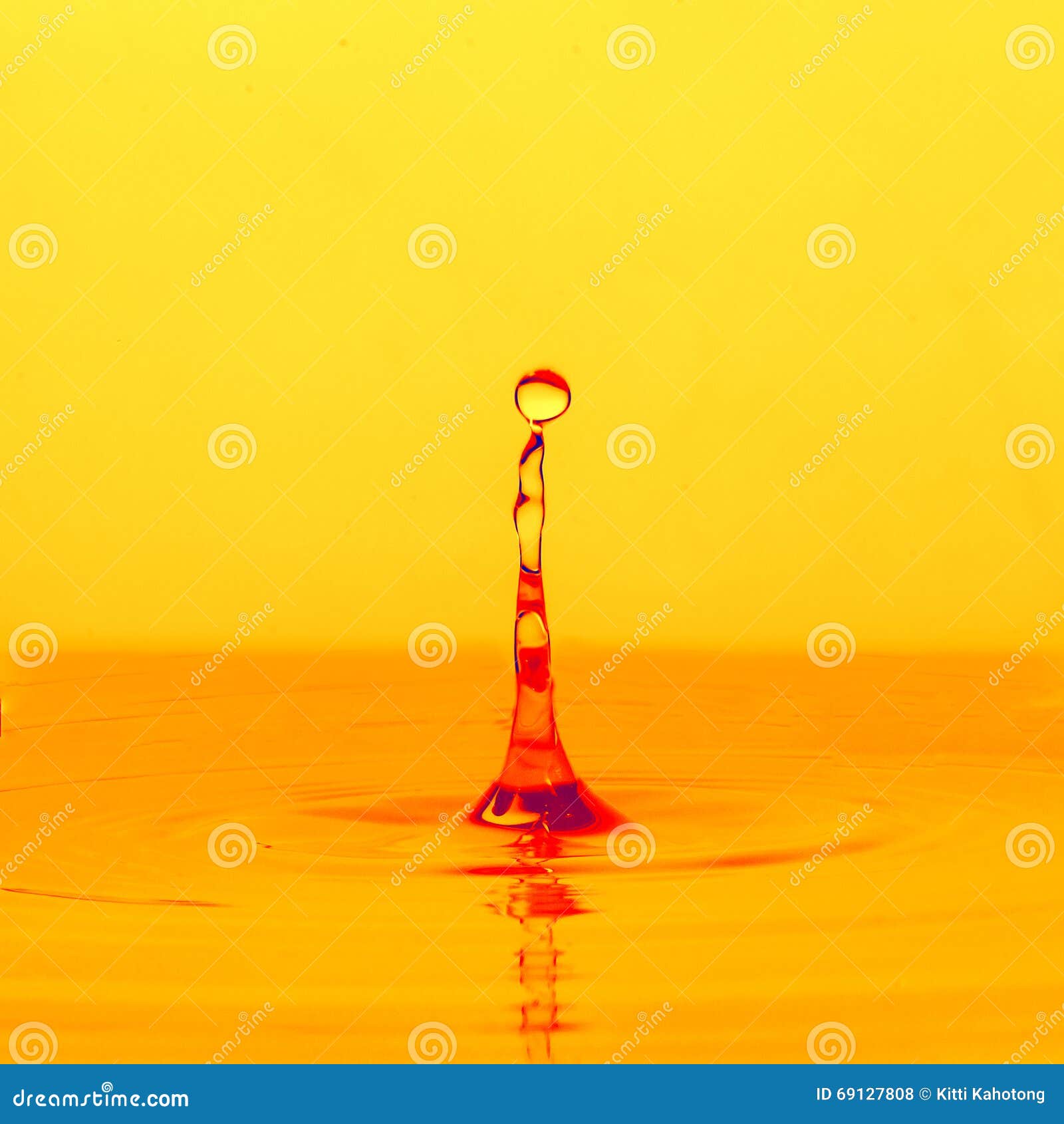 Yellow Water Drop Falling Down Stock Photo - Image of pattern, clean ...