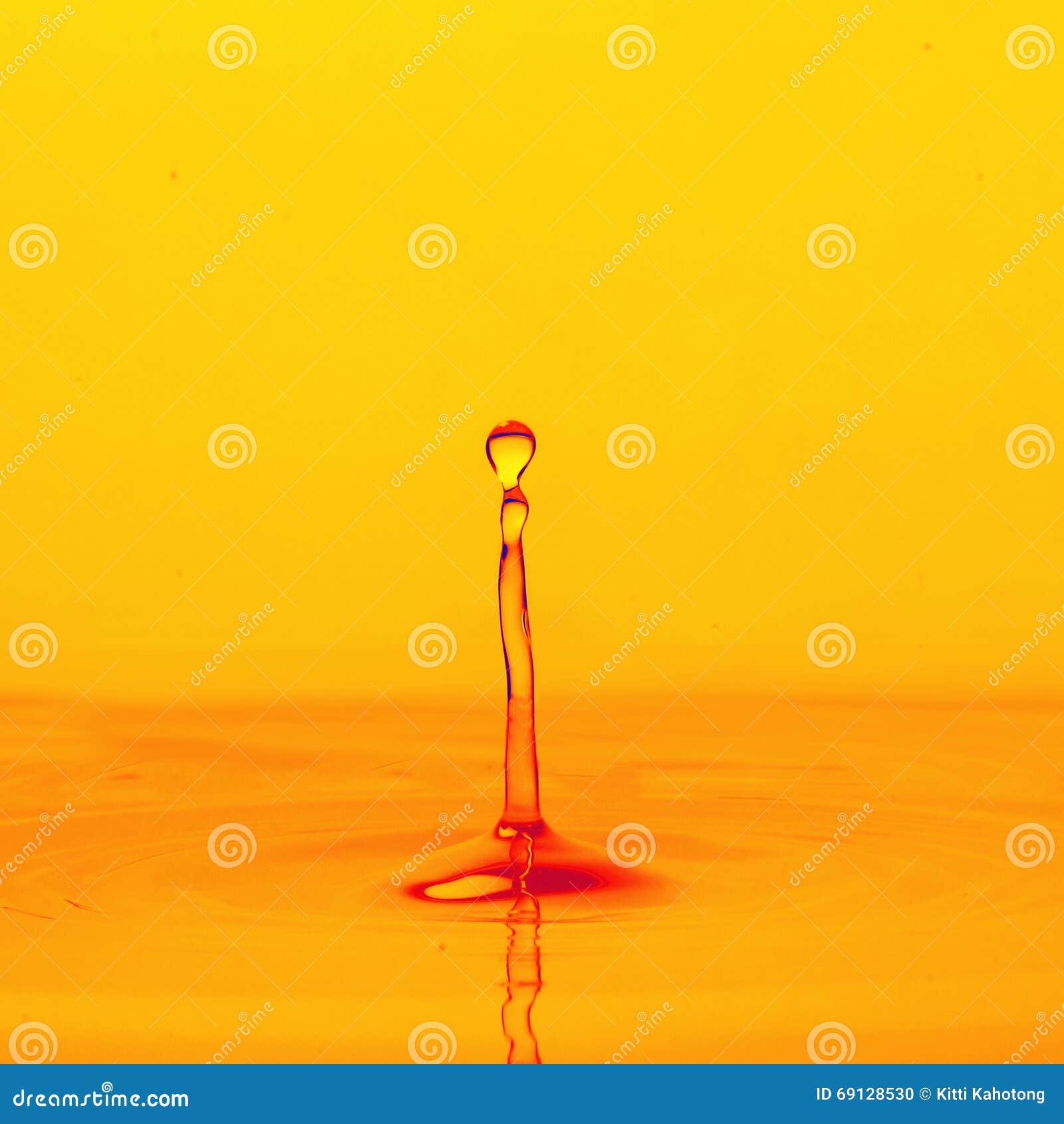 Yellow Water Drop Falling Down Stock Photo - Image of wave, clear: 69128530