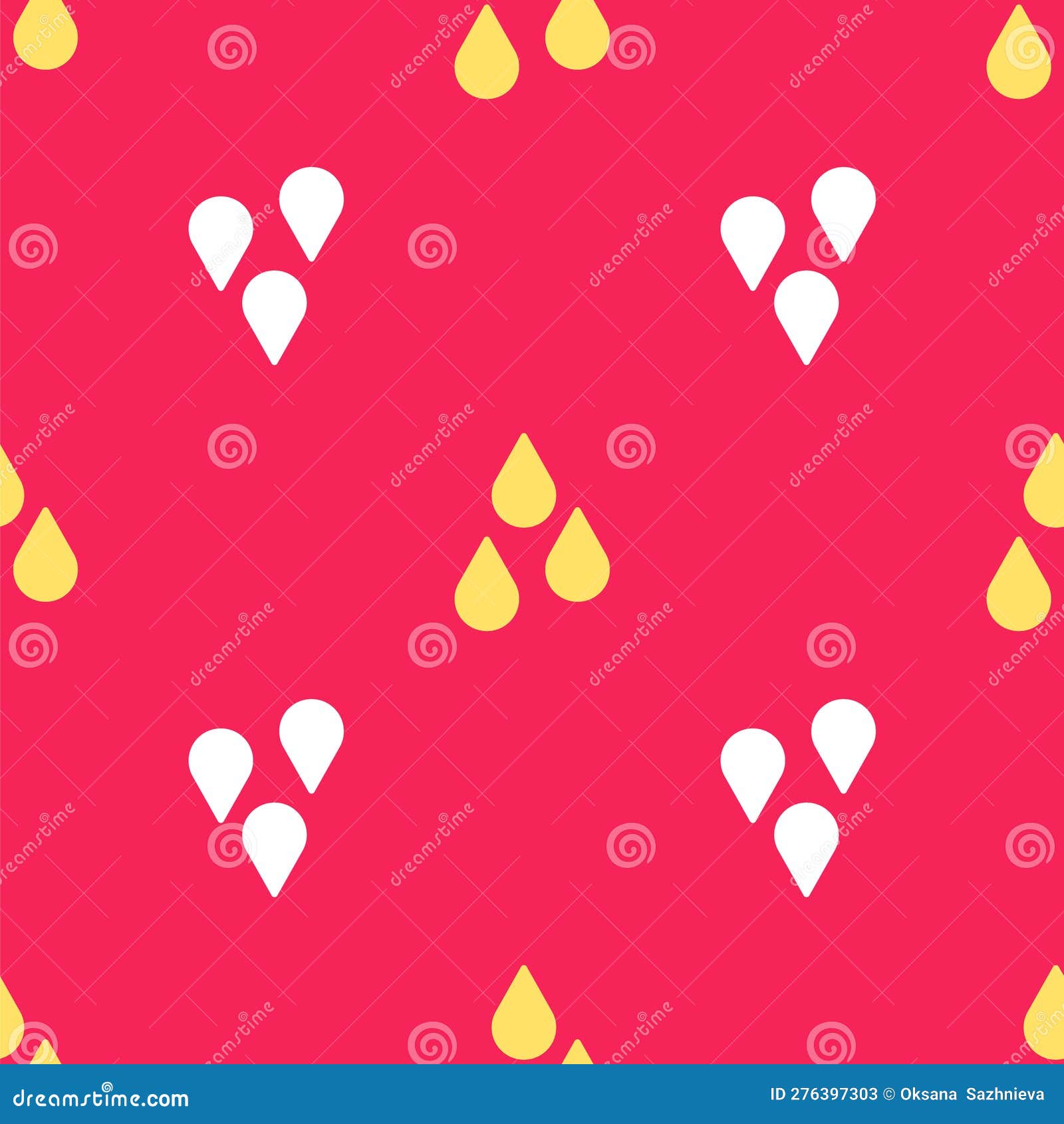 Yellow Water Drop Icon Isolated Seamless Pattern on Red Background ...