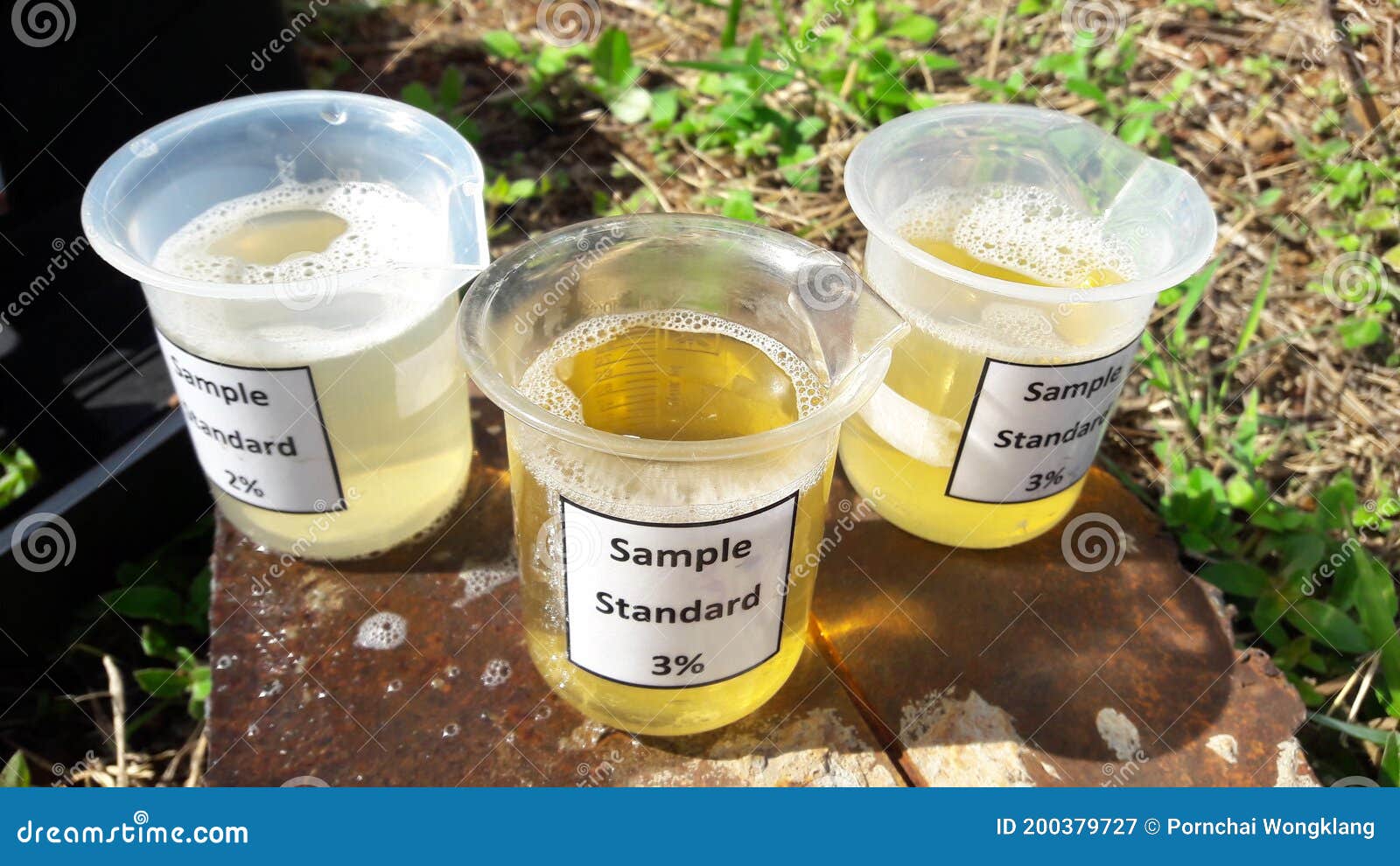 Yellow Water Liquid Foam Solution in Sample Glass. Stock Image - Image ...