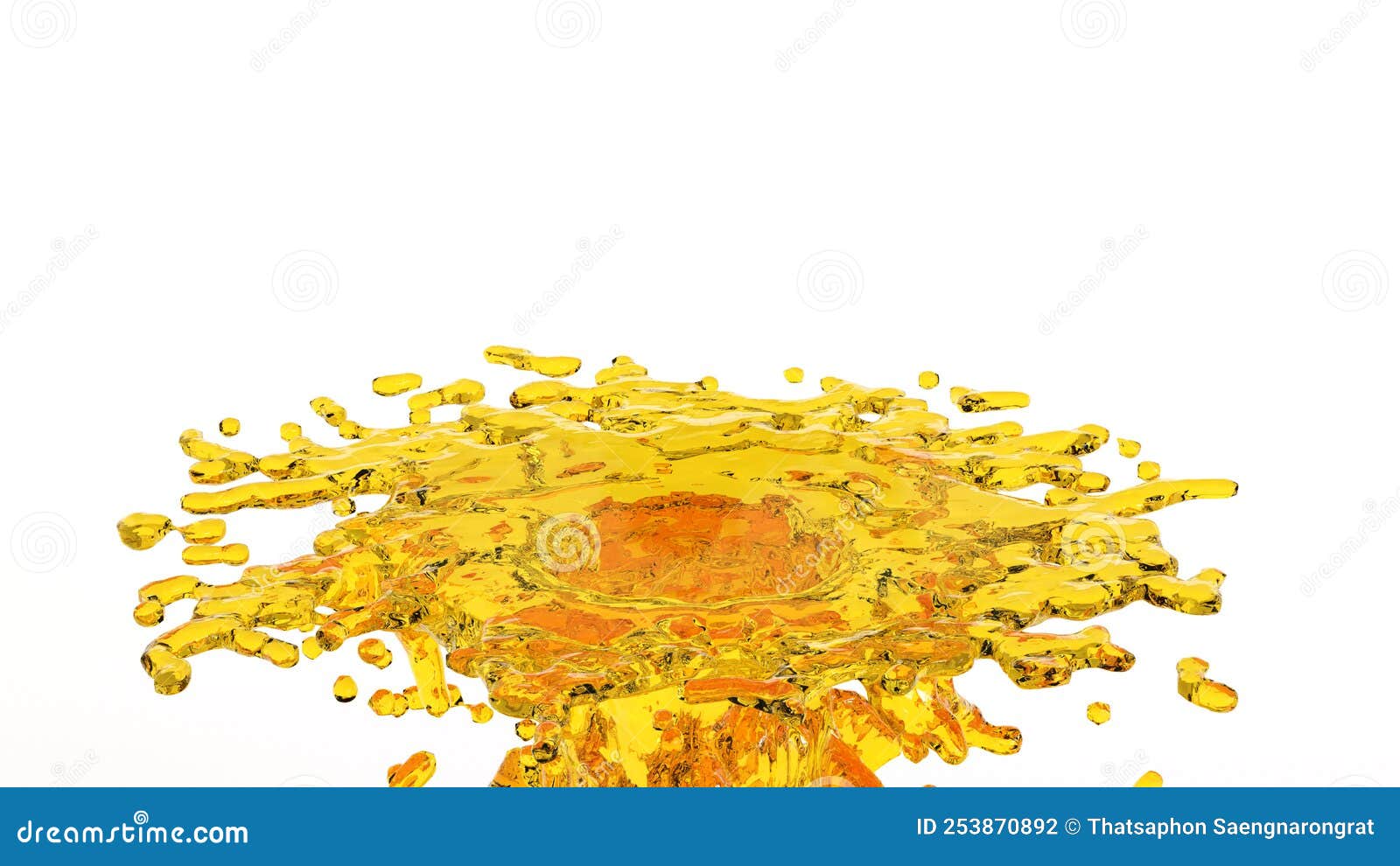 Yellow Water Liquid Splash on White Background, 3D Rendering Stock ...