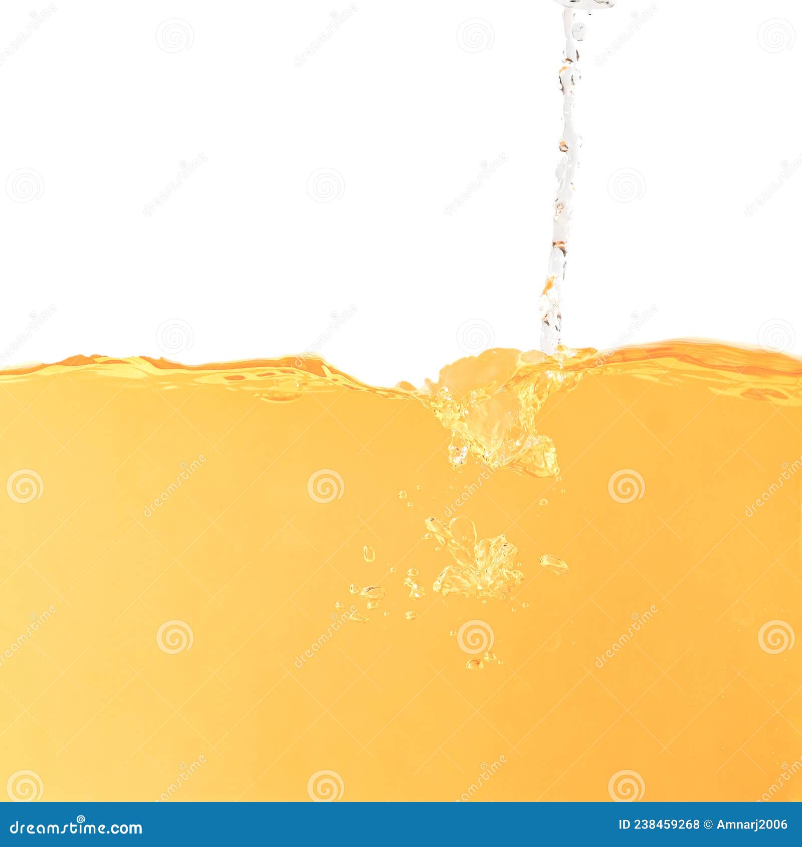 Yellow Water Surface with Splash and Bubbles Stock Photo - Image of ...
