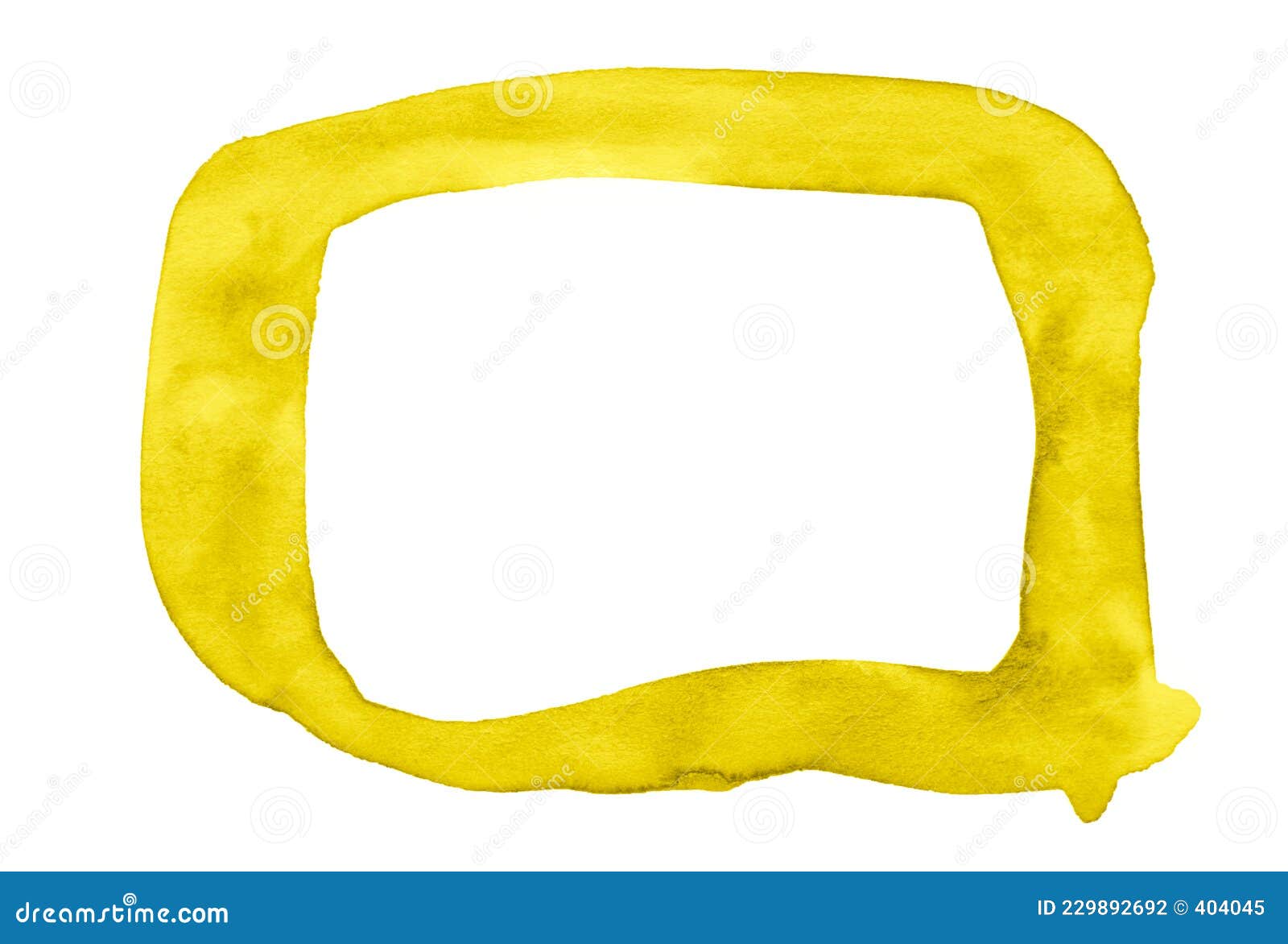 Yellow Watercolor Frame - Abstract Rectangular Background for Design ...