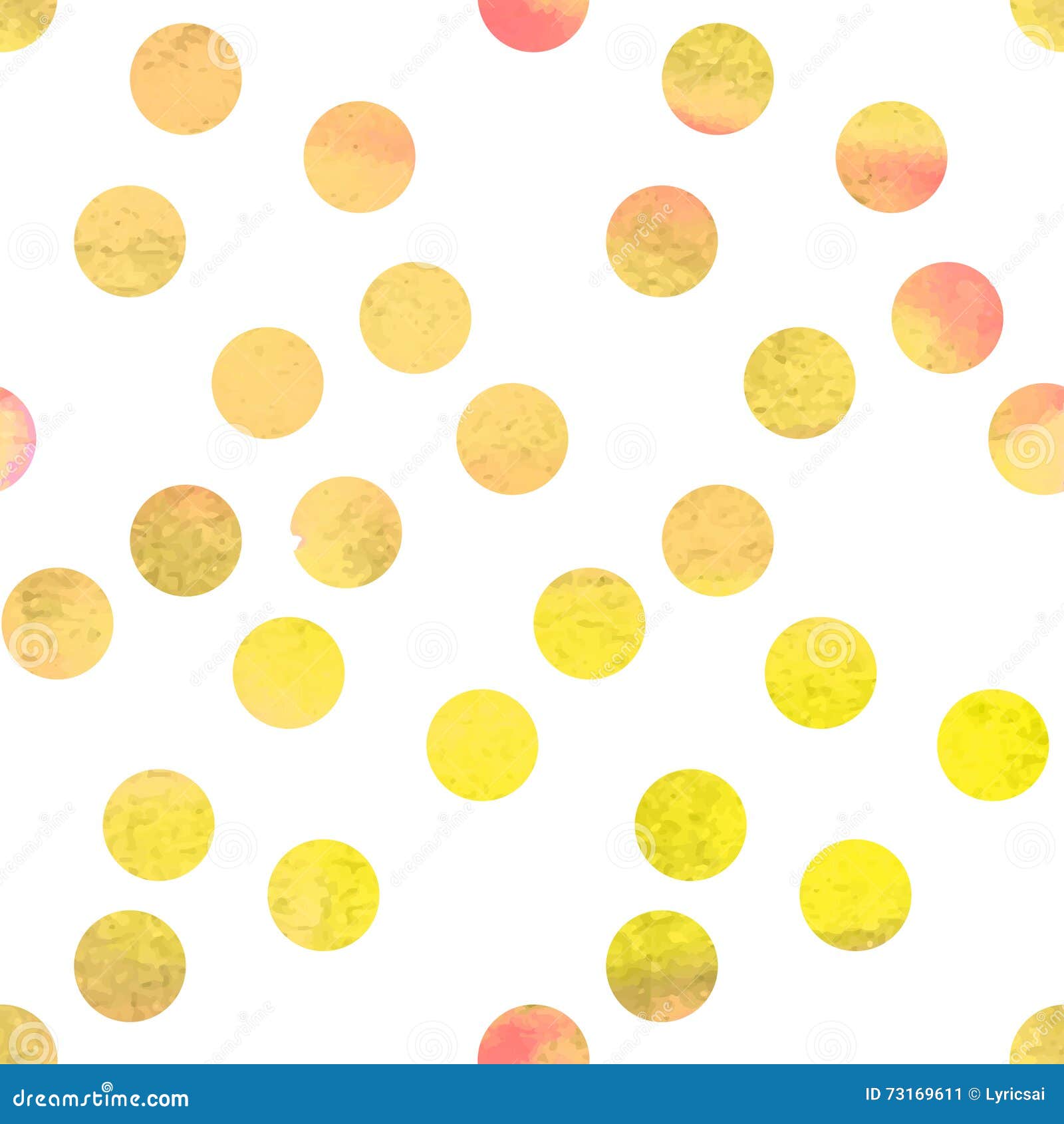 Yellow Watercolor Polka Dot Stock Vector Illustration Of Decoration