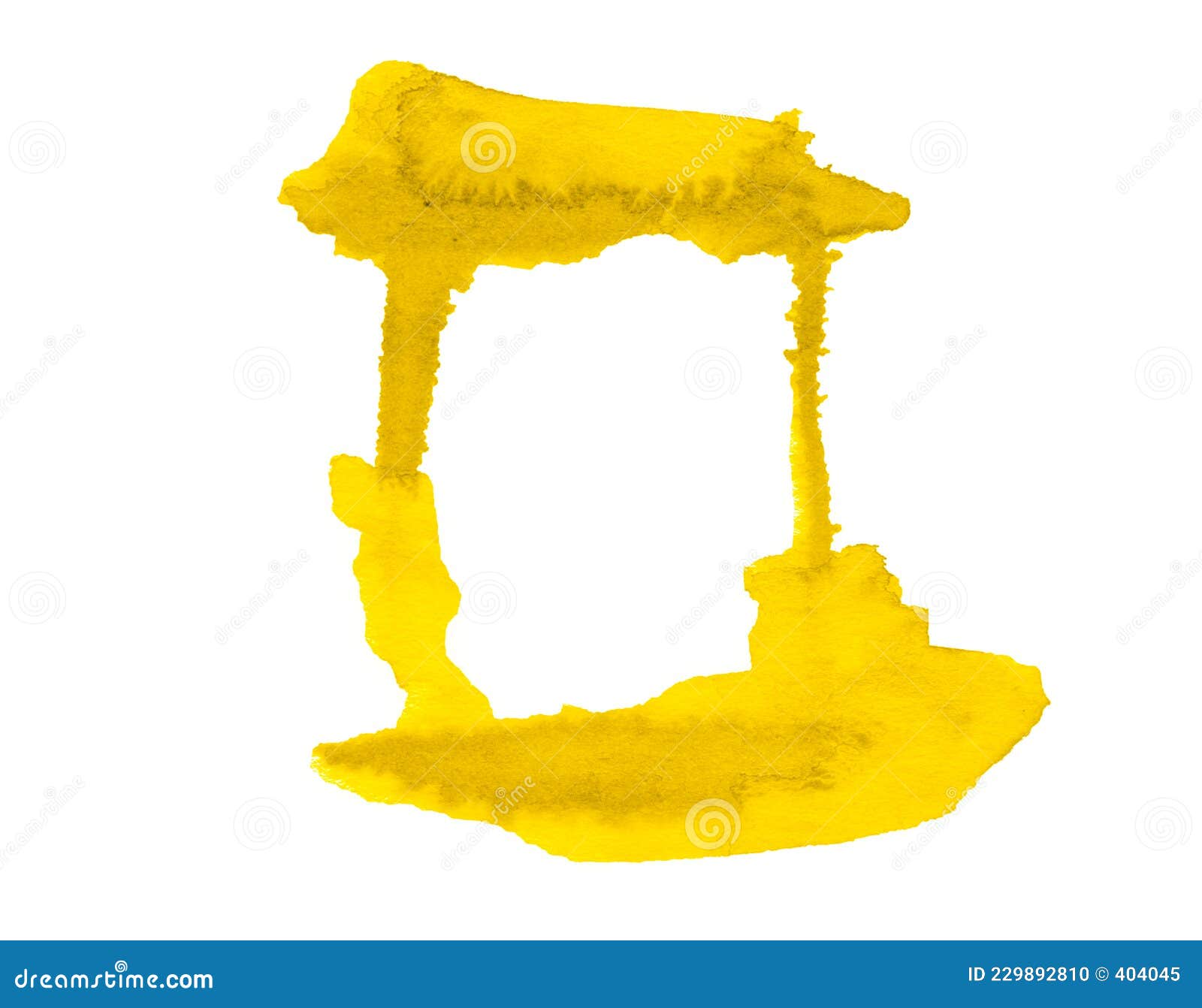 Yellow Watercolor Unique Frame - Abstract Rectangular Background Stock ...