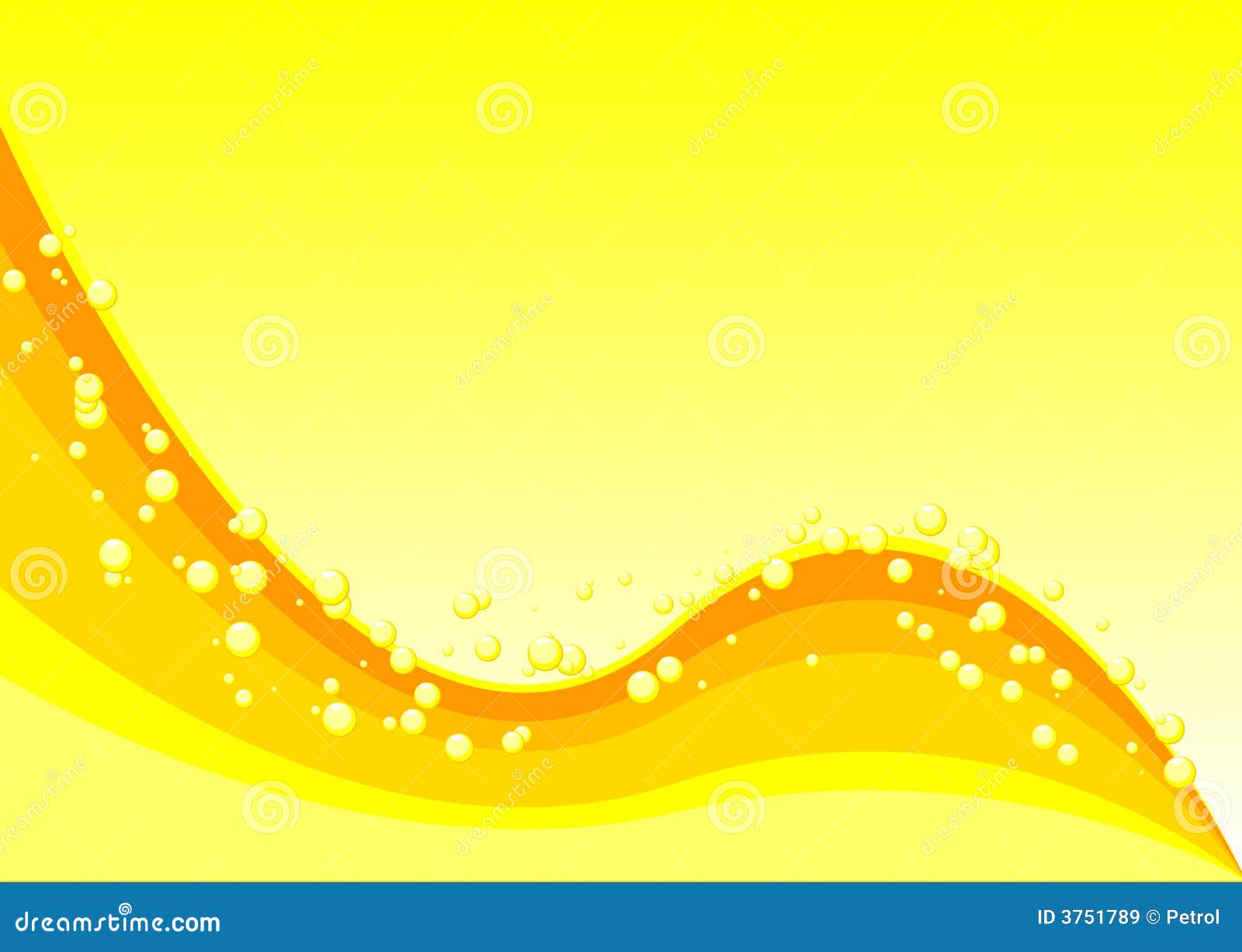 Yellow waves and bubbles stock vector. Illustration of backgrounds ...