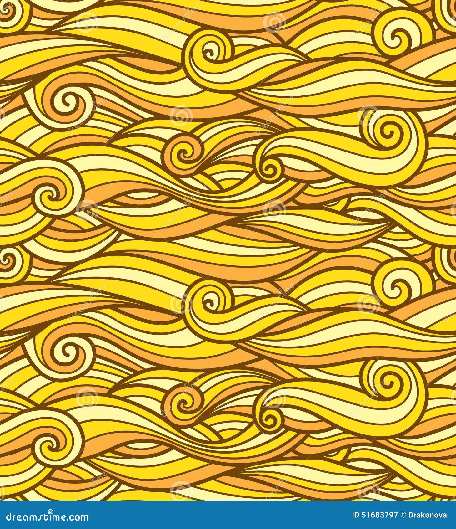Yellow waves pattern stock vector. Illustration of repetition - 51683797