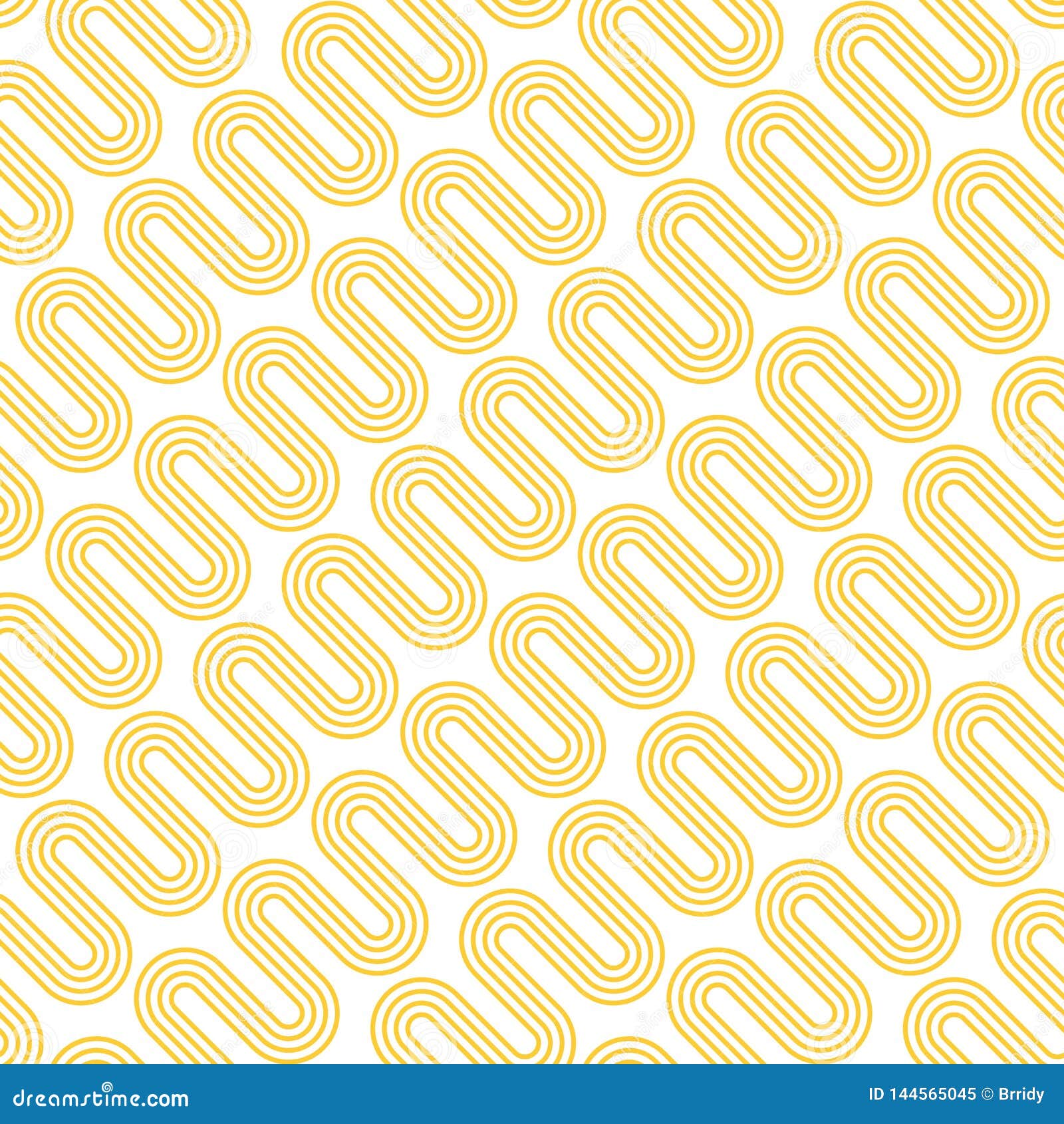 Yellow Waves on White Background. Vector Seamless Pattern Stock Vector ...