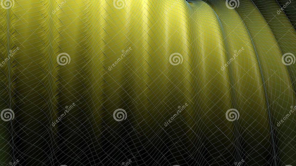 Yellow Waving Surface Background Abstract - 3D Rendering Illustration ...