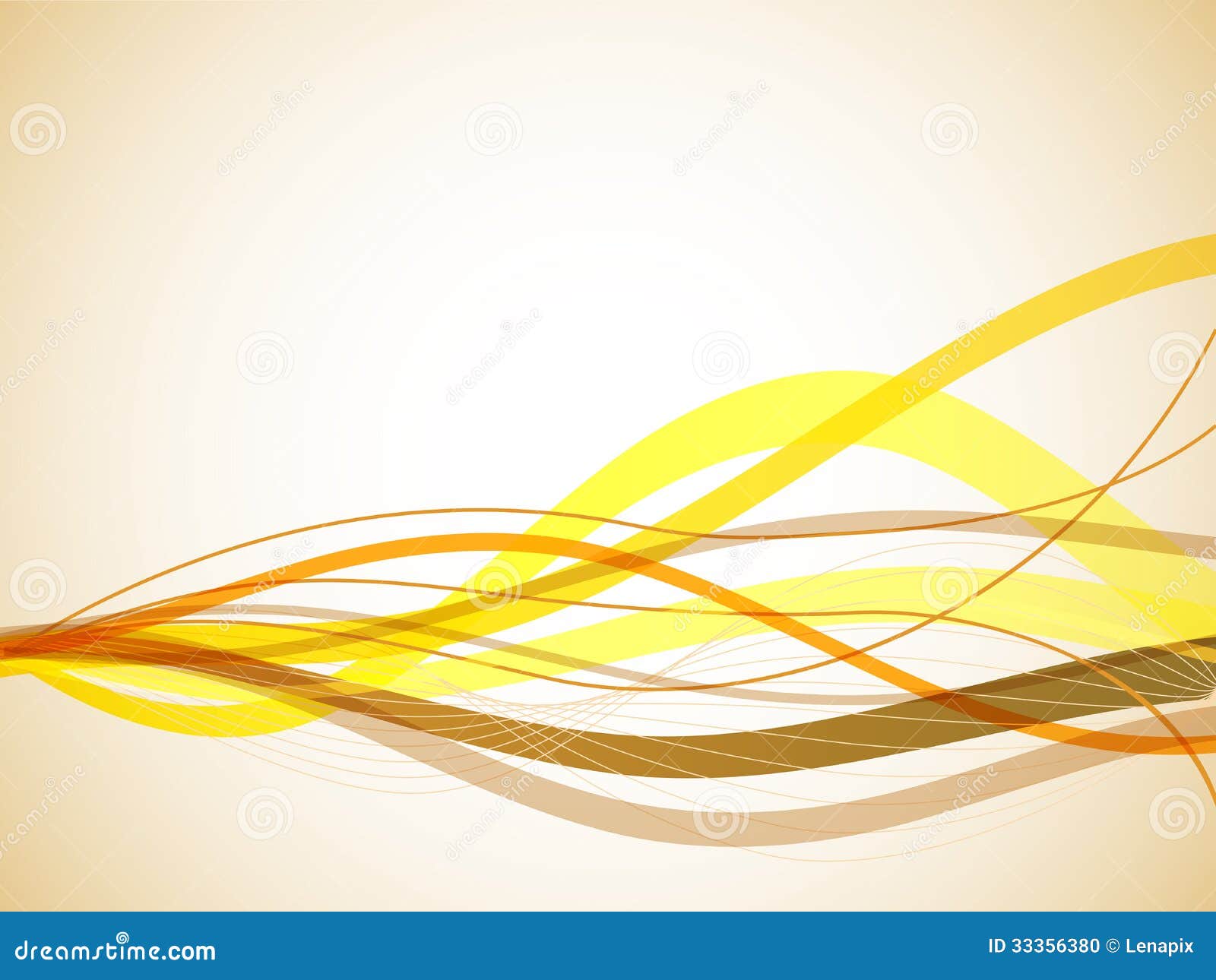 Yellow wavy background. stock vector. Illustration of horizontal - 33356380