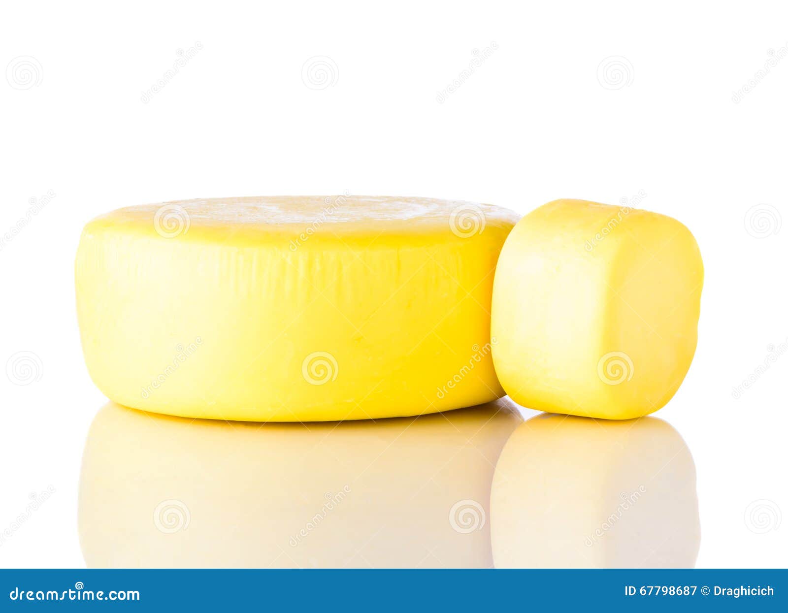 Yellow Wheel Kashkaval Cheese on White Background Stock Image - Image ...