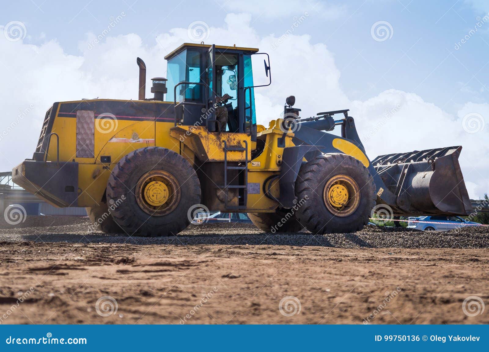 Yellow Wheel Loader Building Machine Stock Photo - Image of hydraulic ...