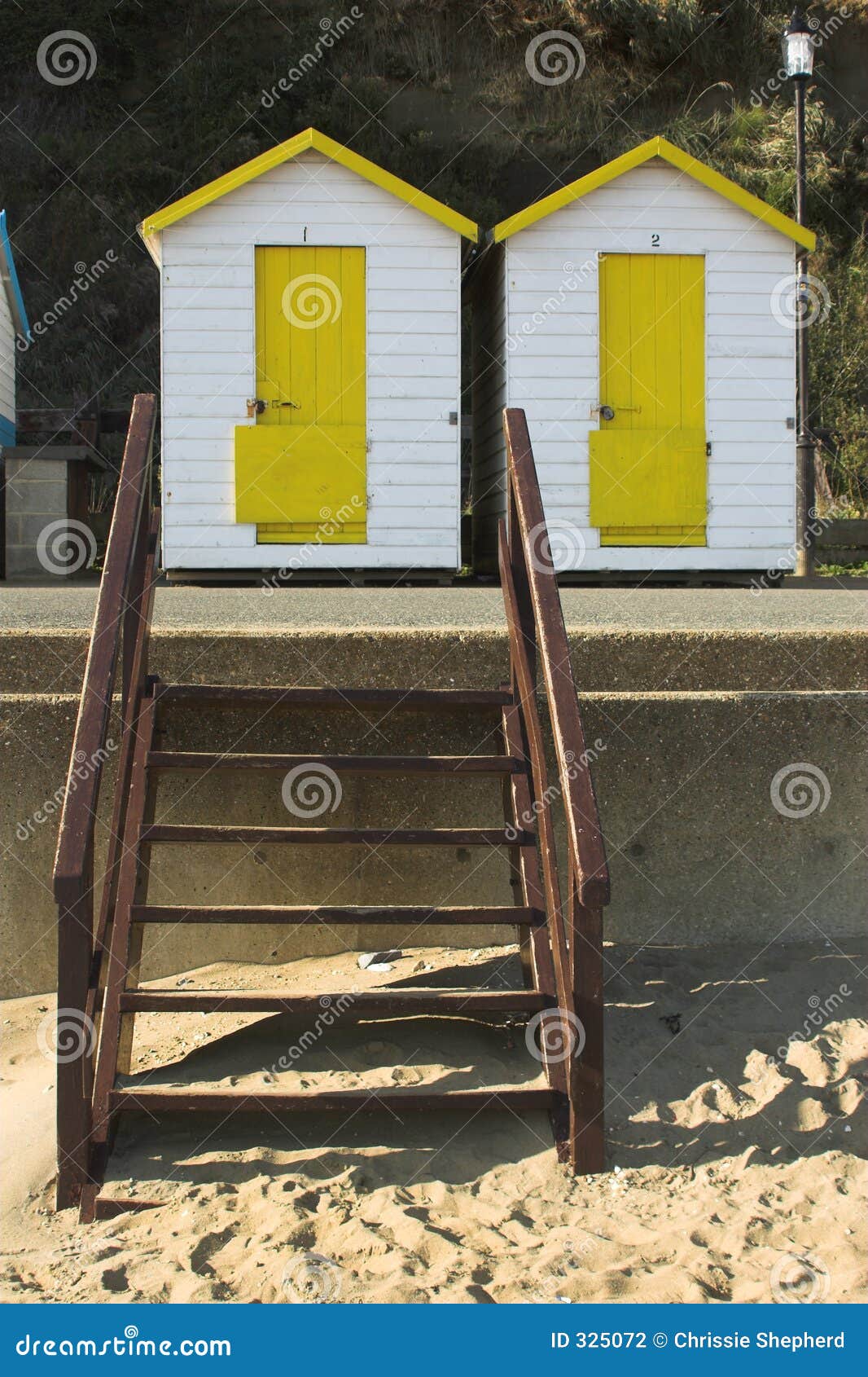 Yellow & White Beach Huts Stock Photo - Image of vacation, trip: 325072