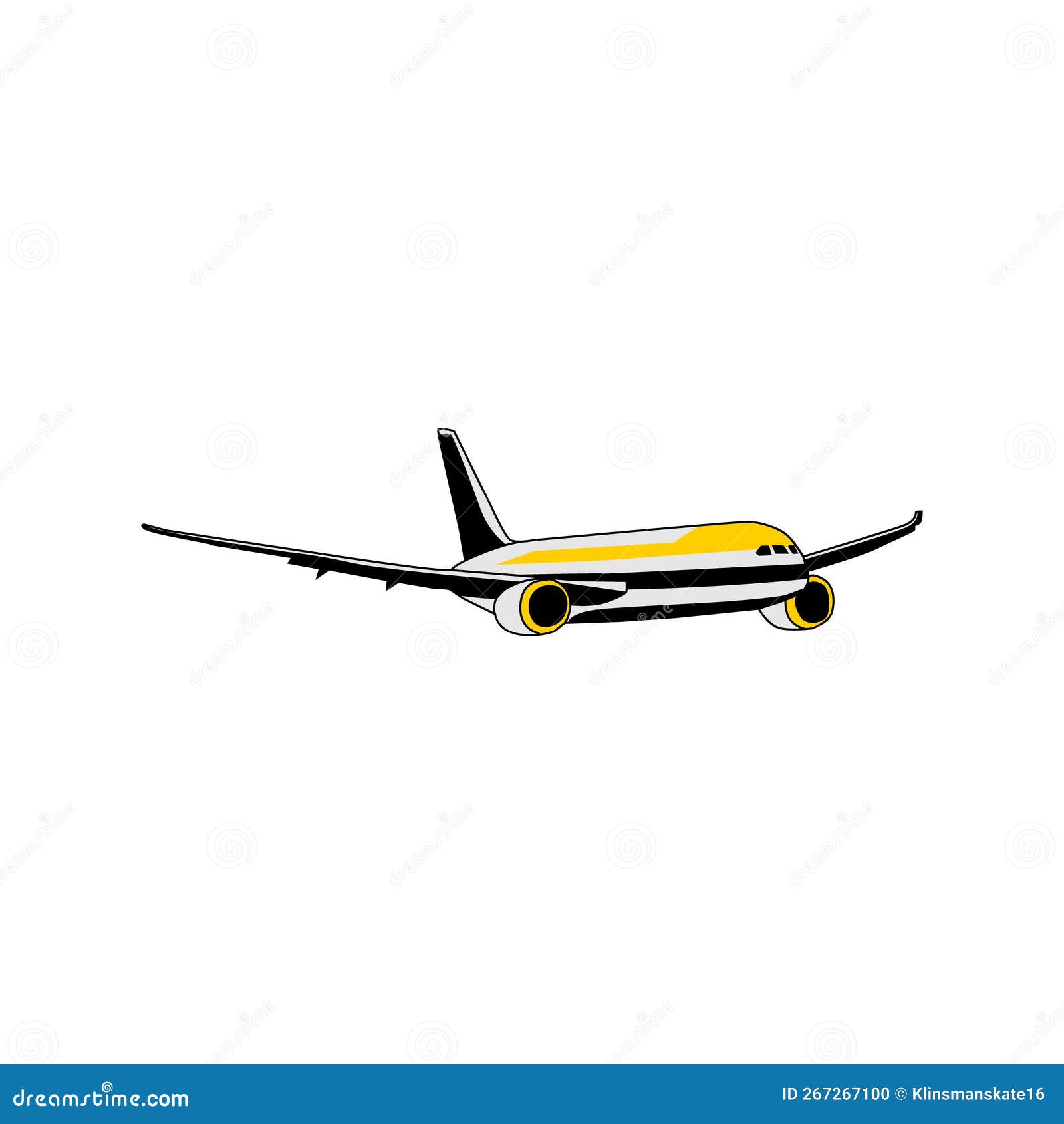 Yellow and White Commercial Airplane Vector Stock Vector - Illustration ...