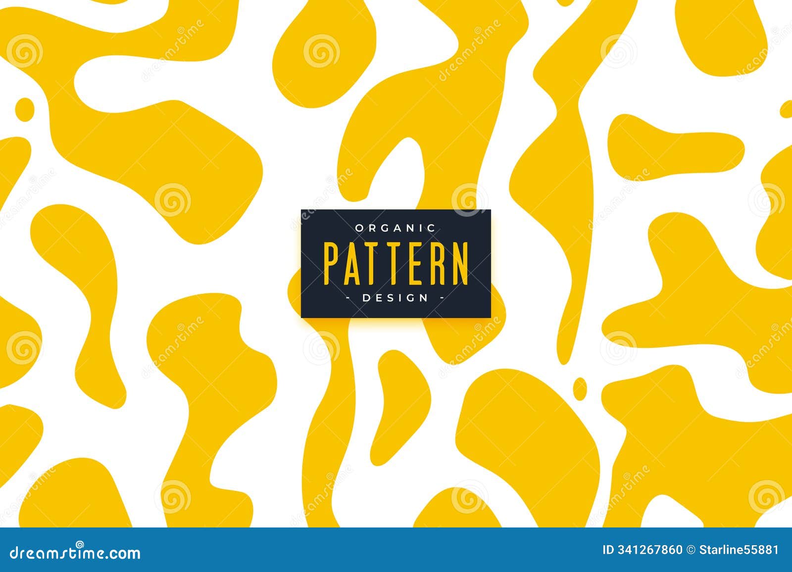 Yellow White Irregular Organic Shape Pattern Background Stock Vector ...