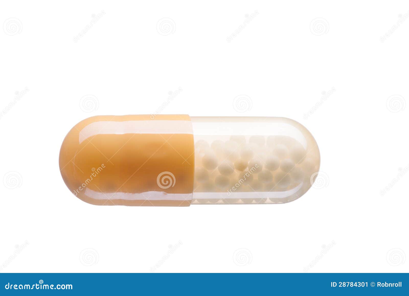 Yellow and White Pill (capsule) Macro Shot, Isolated Stock Image ...