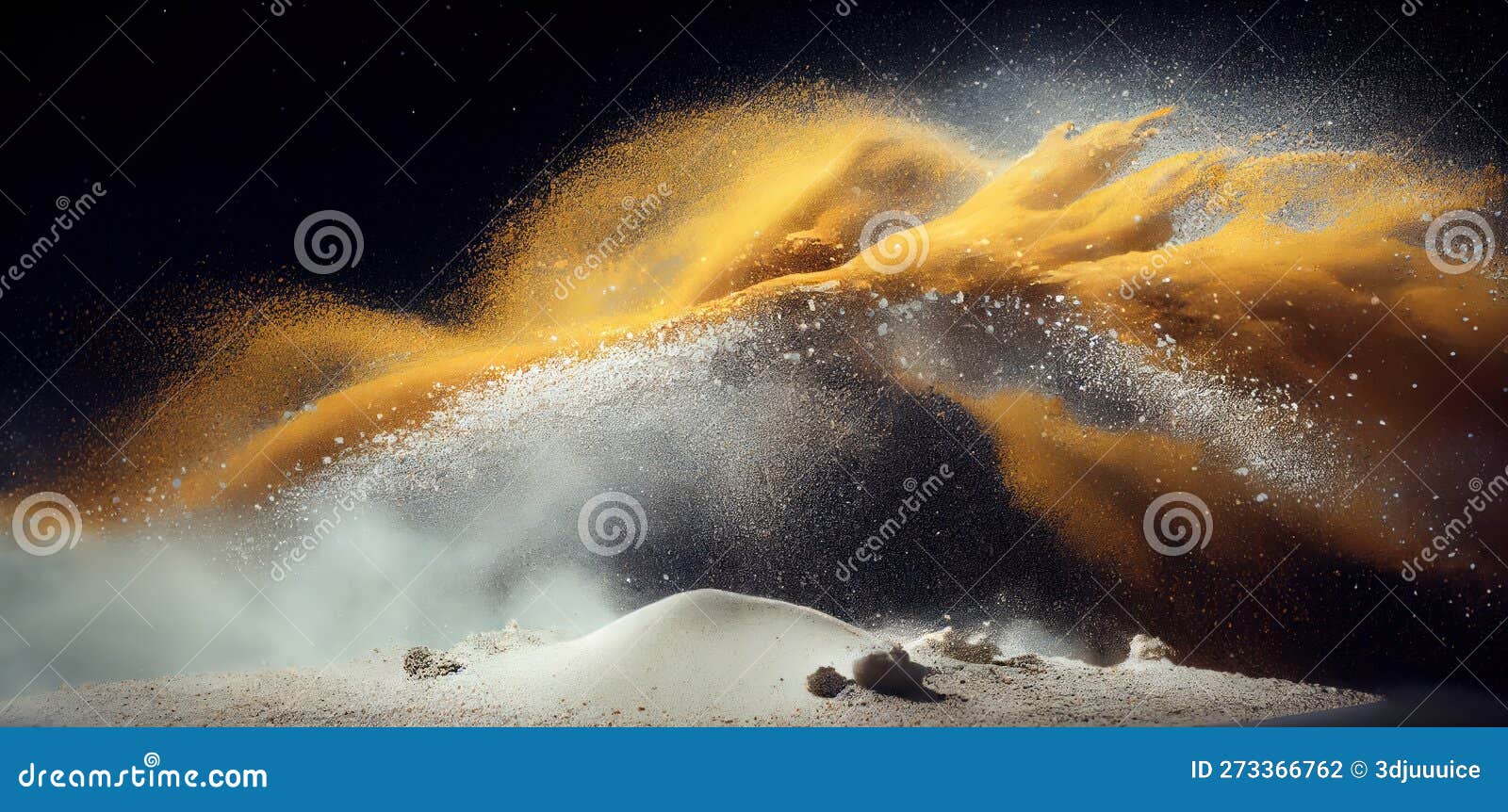 Yellow and White Powder Explosion Abstract Background. Stock ...