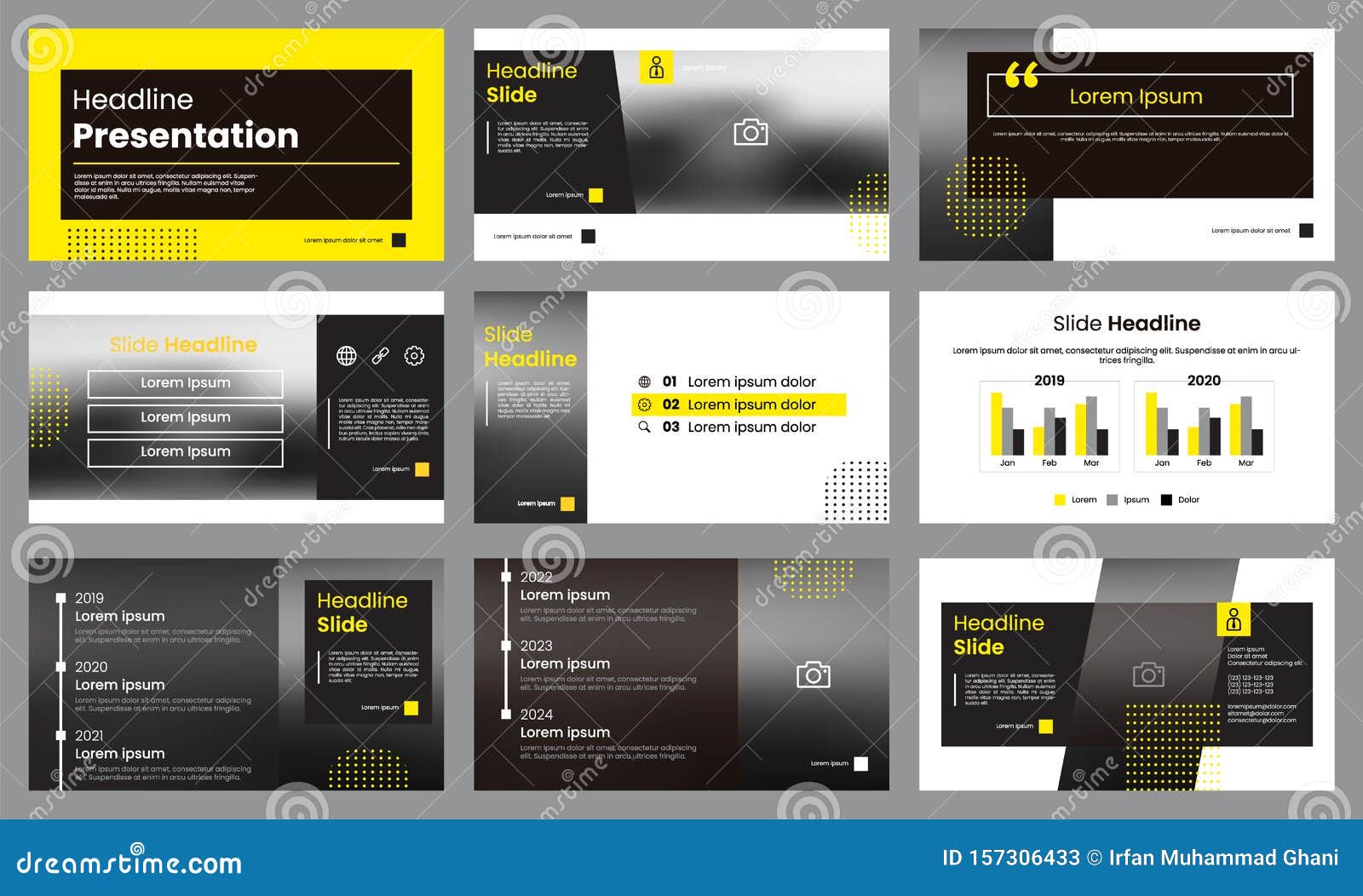 Yellow and White Presentation Template Layout. Business Data ...