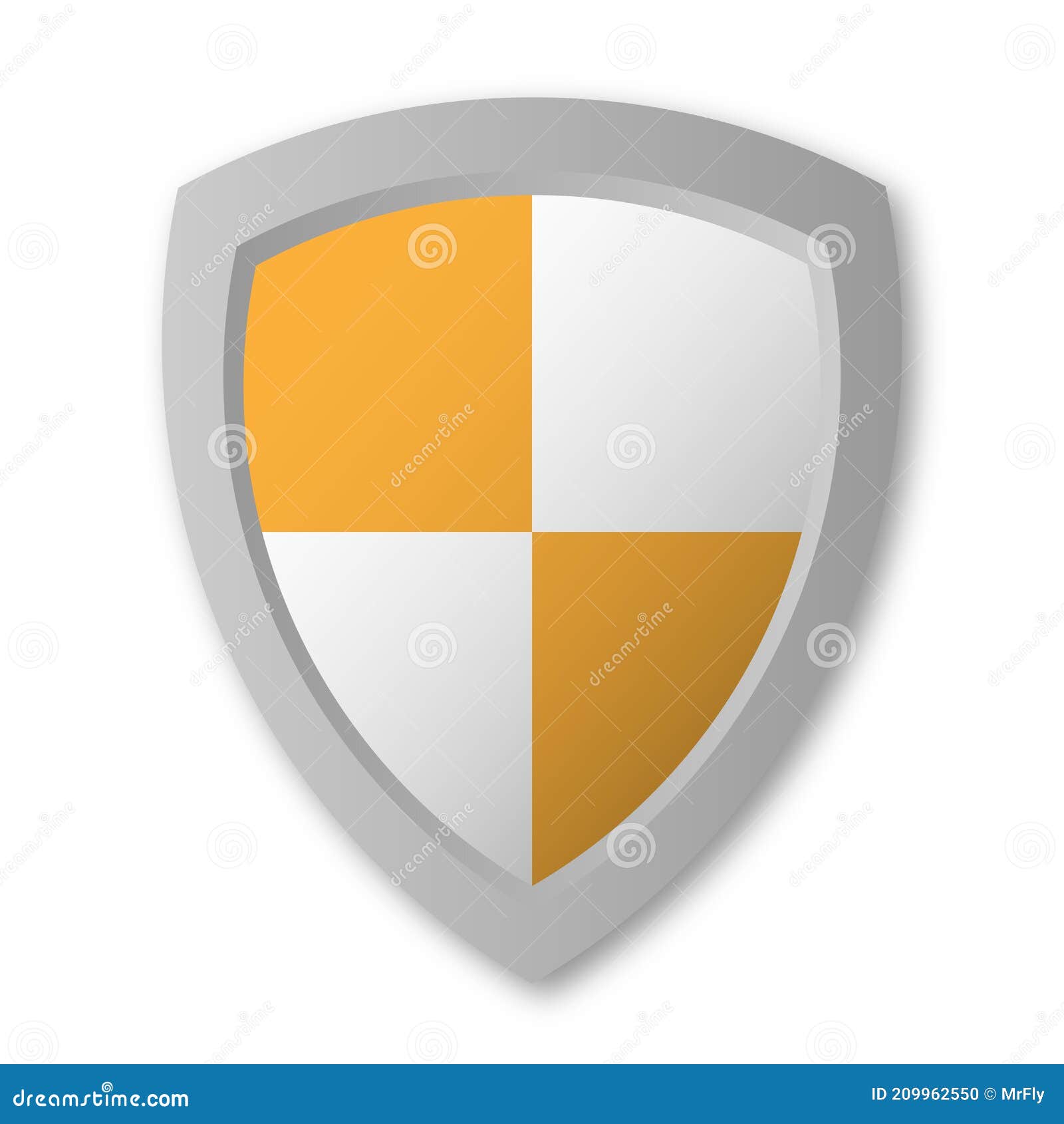 Yellow and White Protection Shield, Vector Illustration Stock Vector ...