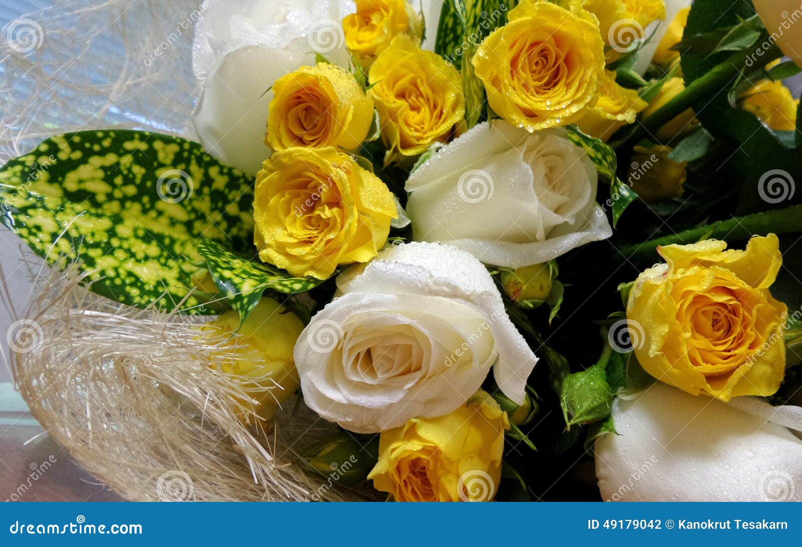 Yellow and white roses stock photo. Image of bouquet - 49179042