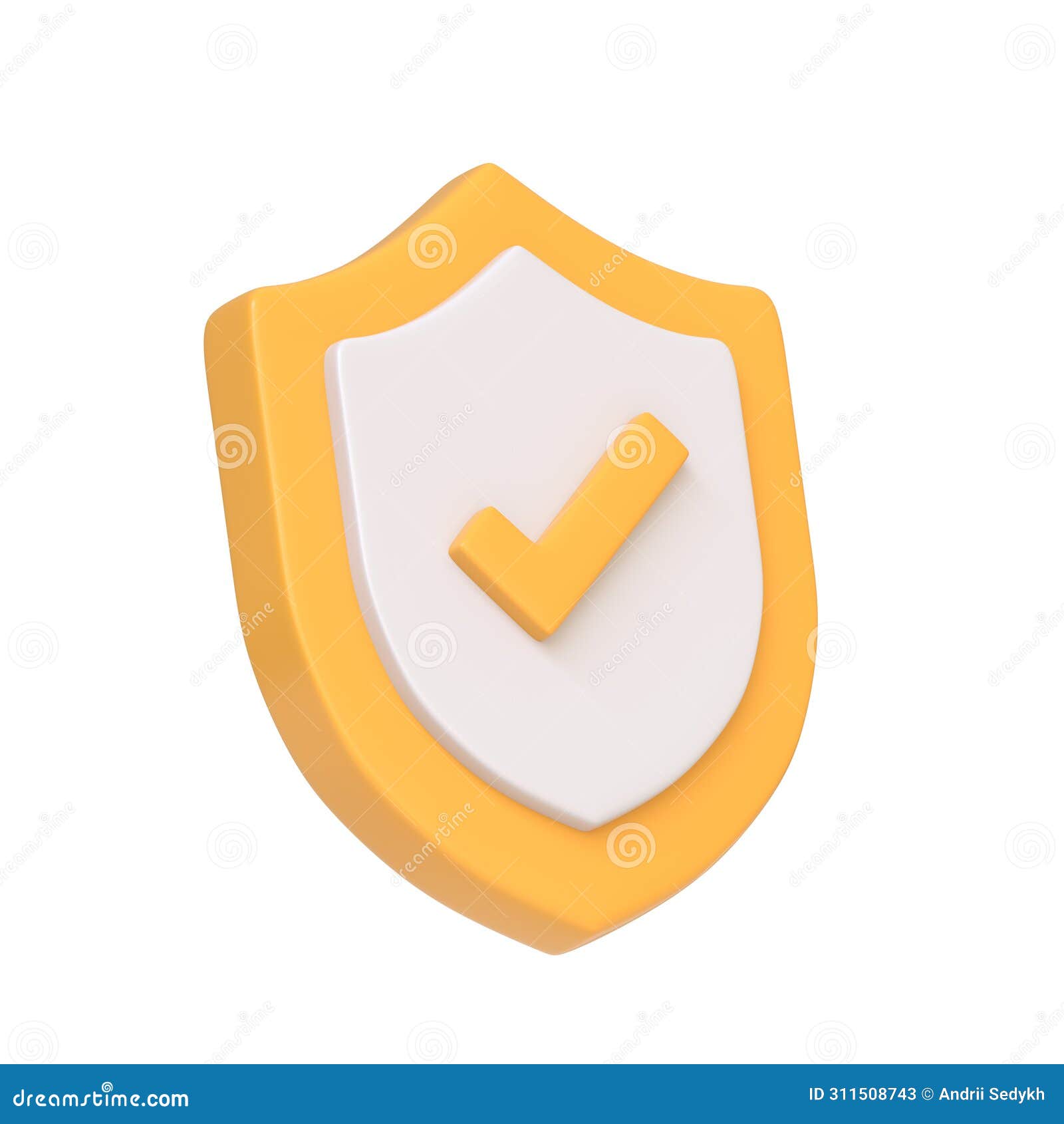 Yellow and White Shield with a Check Mark, Symbolizing Verification or ...