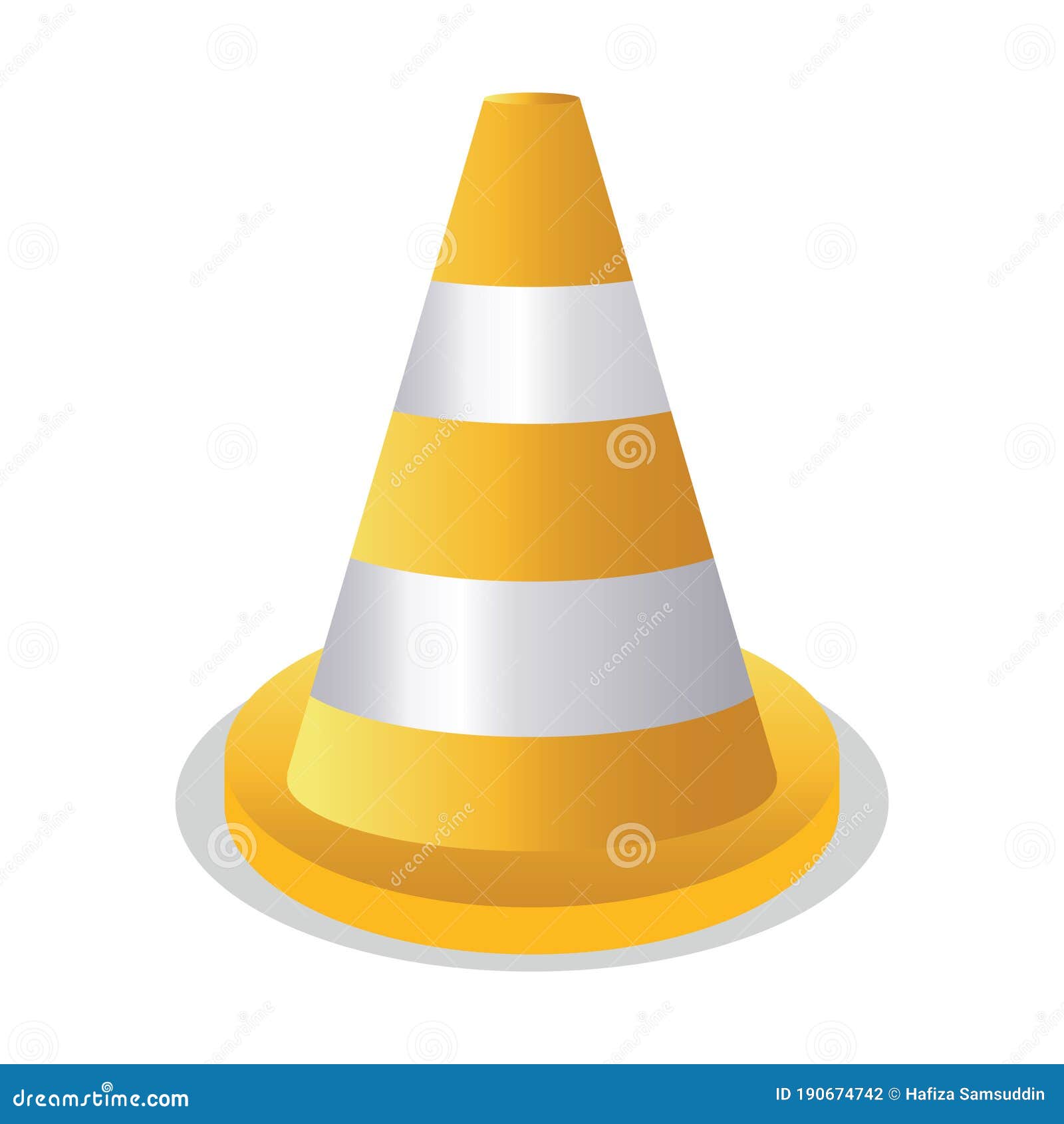 Print stock vector. Illustration of yellow, road, cone - 190674742