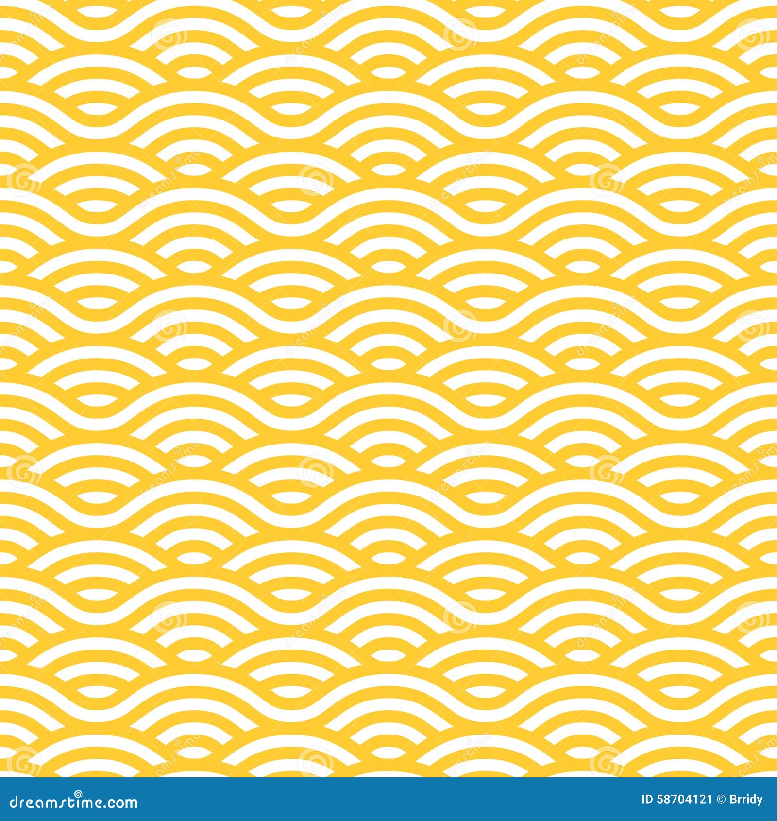 Yellow and White Waves Seamless Pattern Stock Vector - Illustration of ...
