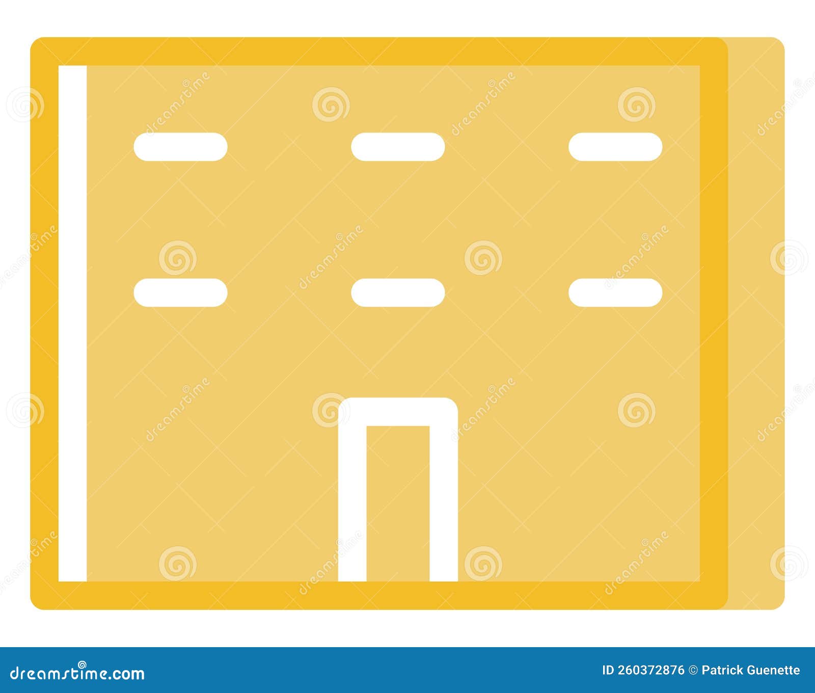 Yellow wide building, icon stock vector. Illustration of design - 260372876