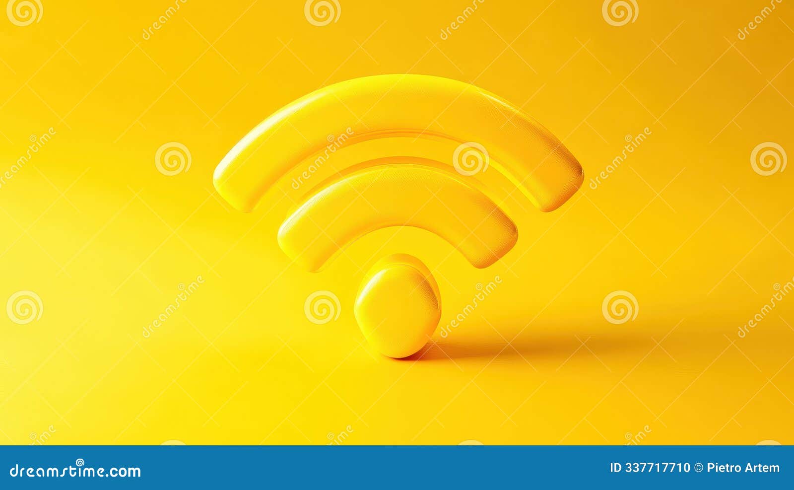Yellow Wifi Symbol Standing on Yellow Background Stock Illustration ...