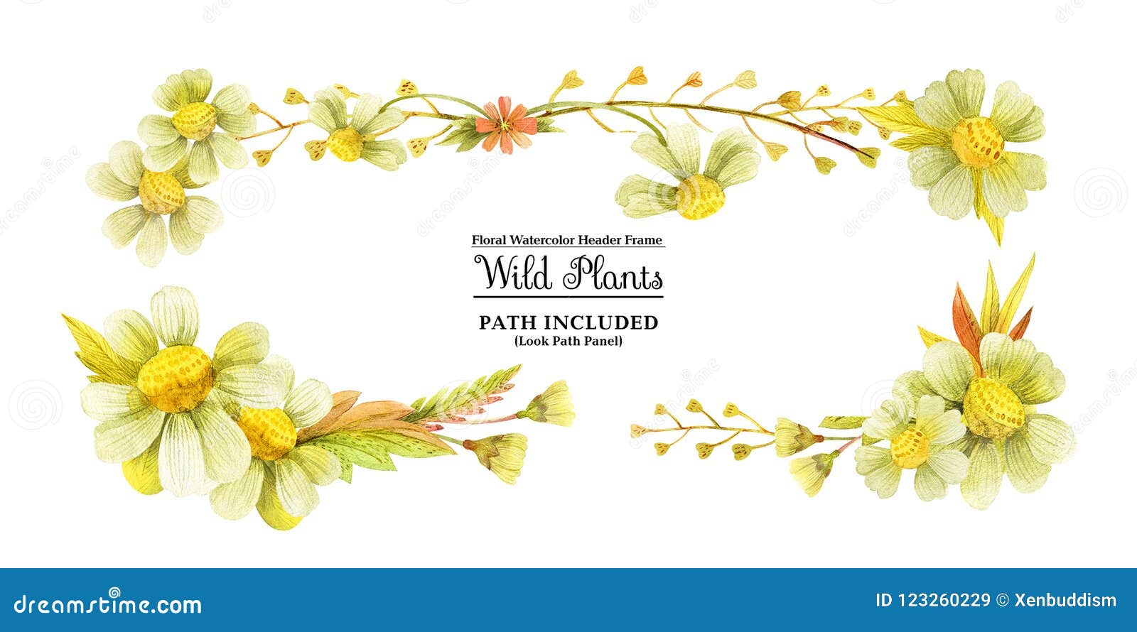 Yellow Wild Plants Head Banner Stock Illustration - Illustration of ...