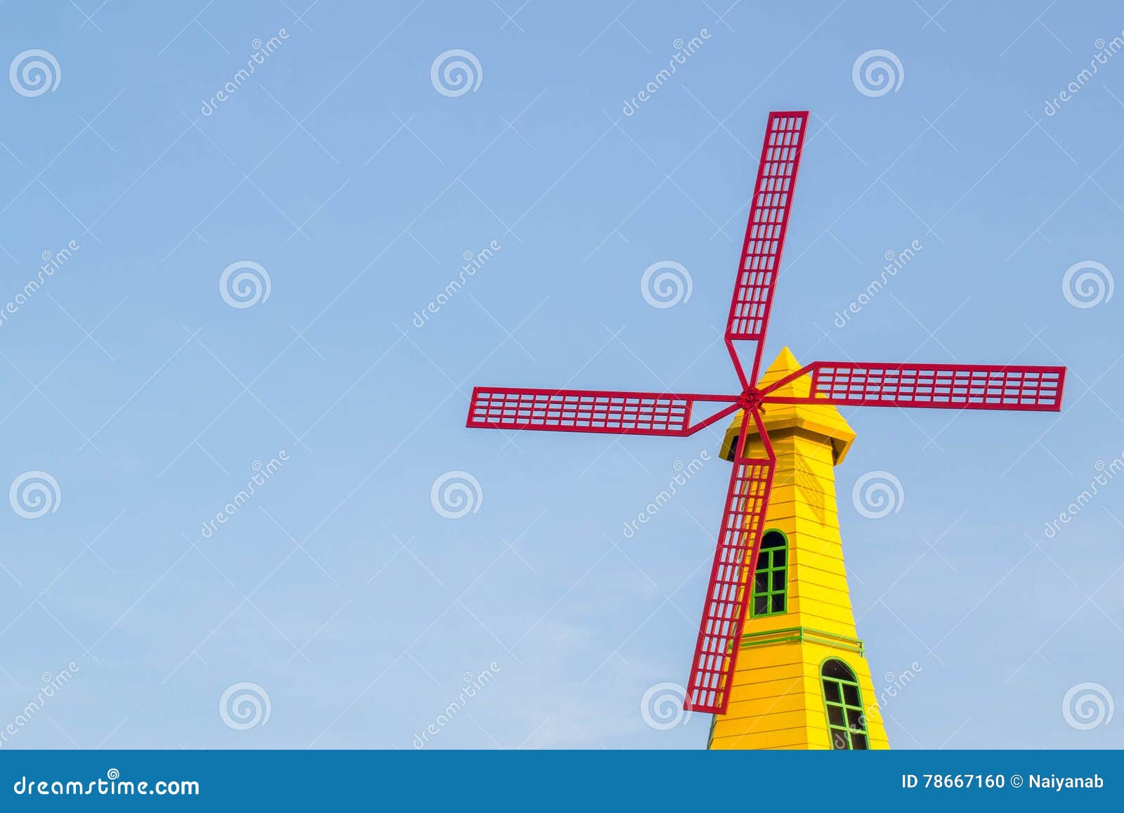 Yellow windmill stock photo. Image of field, windmill - 78667160