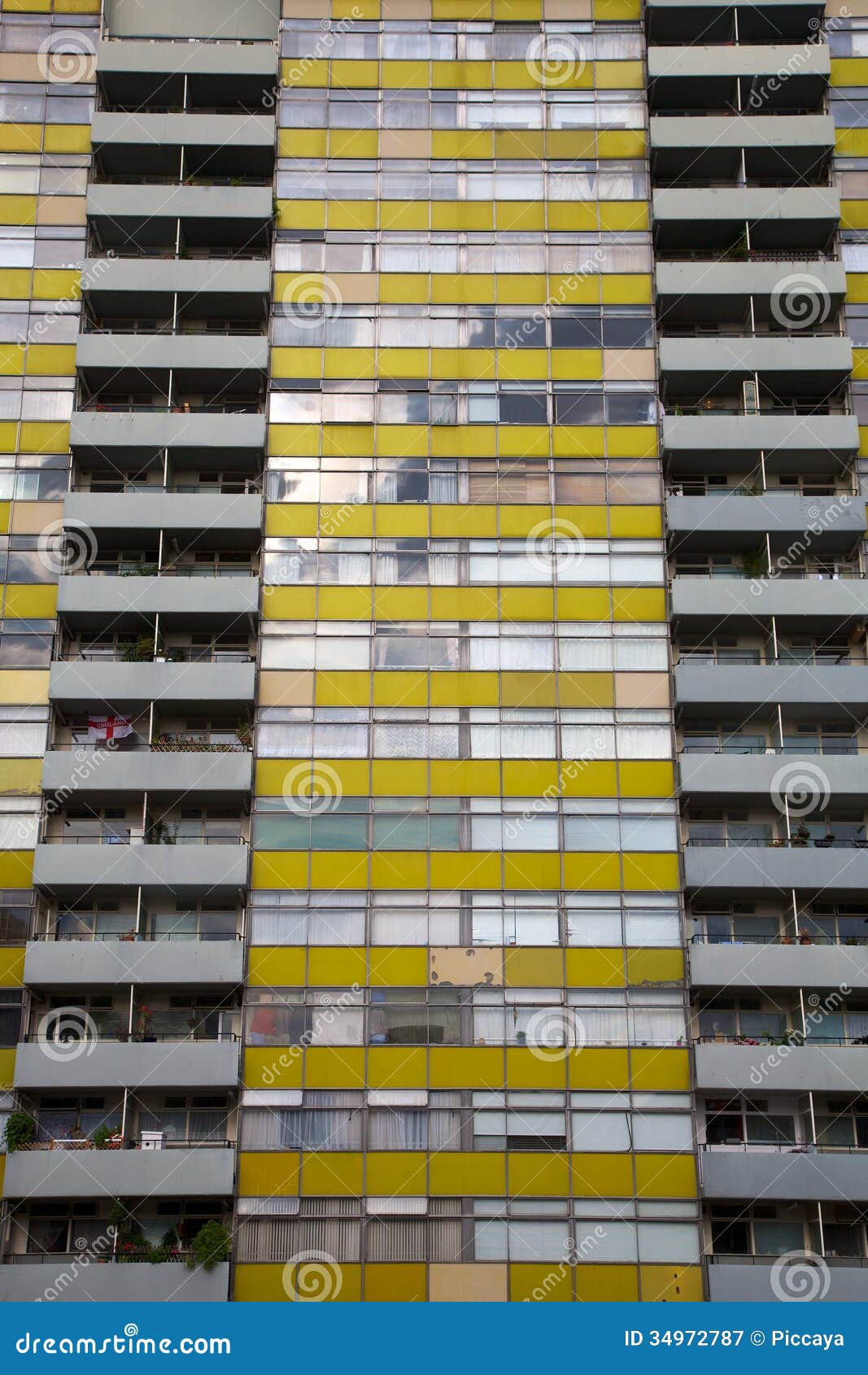 Yellow windows facade stock image. Image of background - 34972787