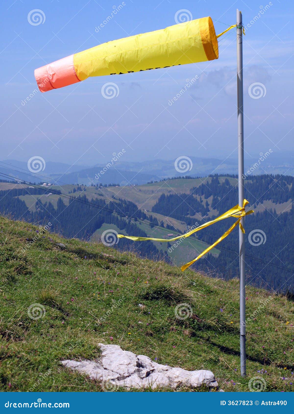 Yellow windsock stock image. Image of bright, aerodrome - 3627823