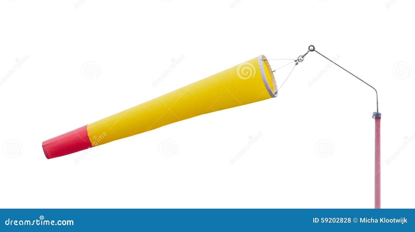 Yellow Windsock Indicating Strong Wind Stock Photo - Image of clouds ...