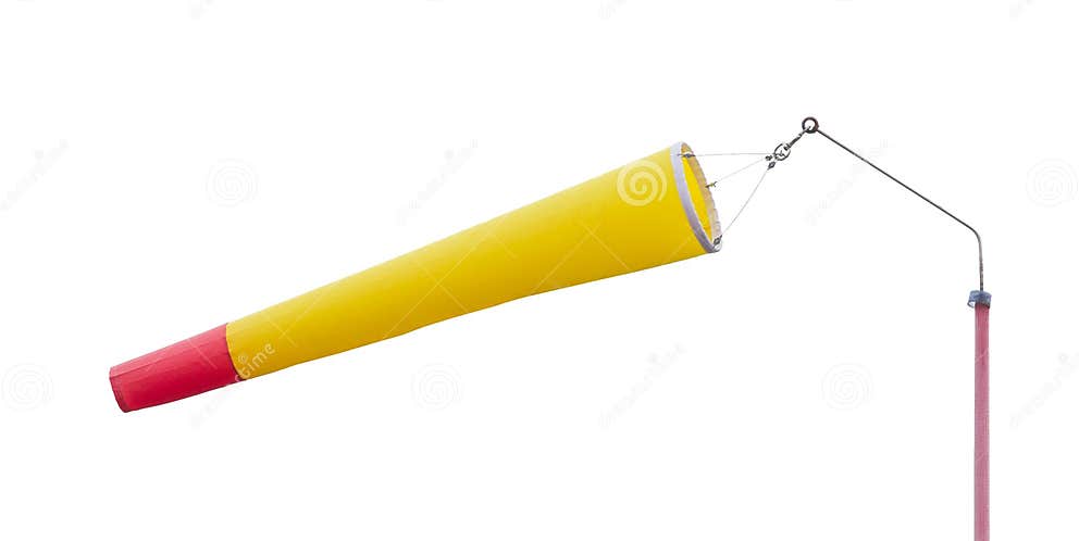 Yellow Windsock Indicating Strong Wind Stock Photo - Image of clouds ...