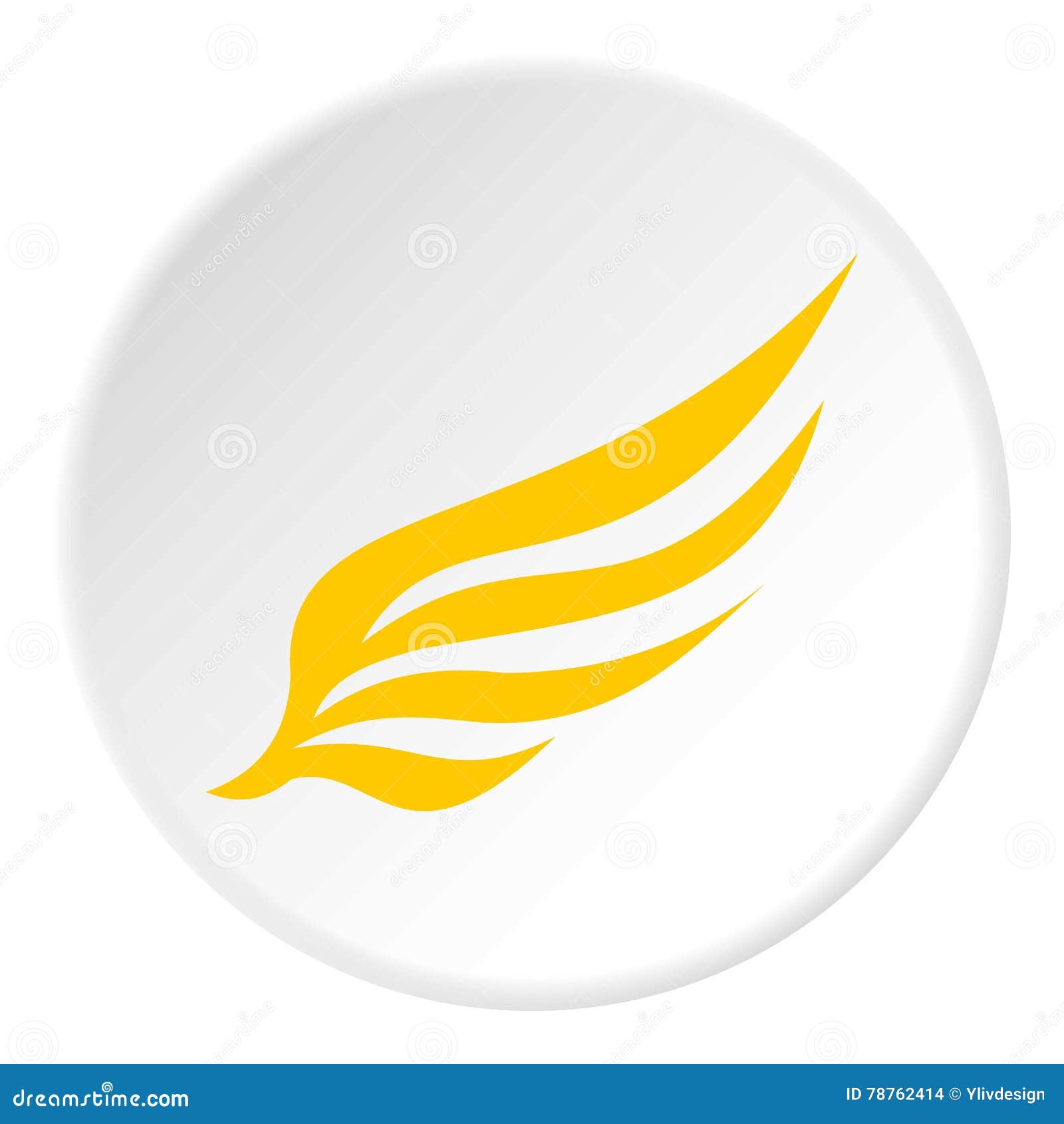 Yellow Wing Icon, Flat Style Stock Vector - Illustration of design ...