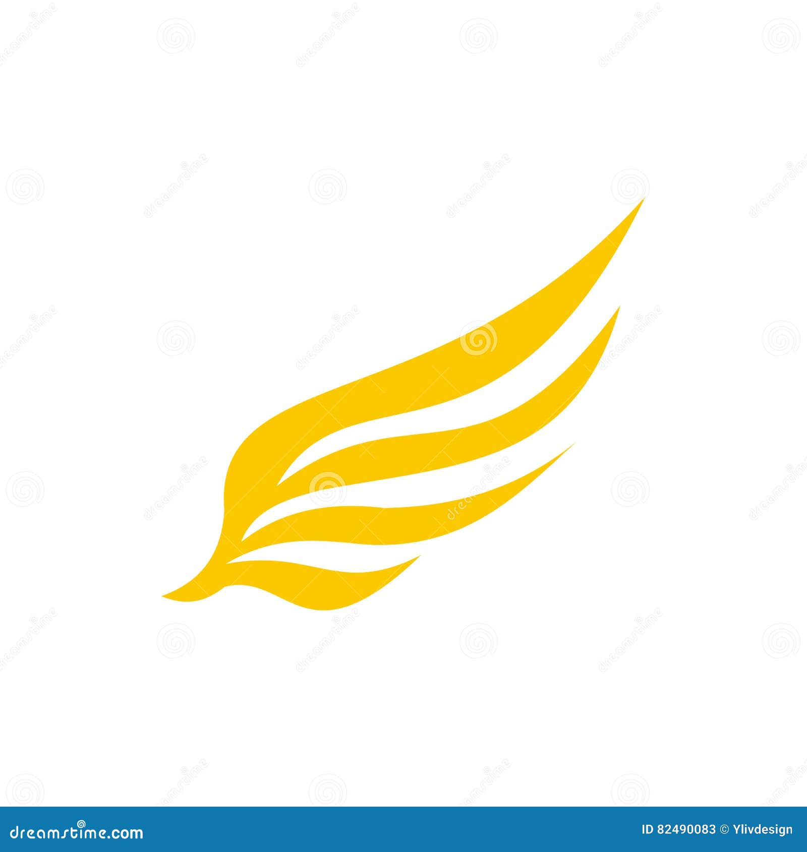 Yellow Wing Icon, Flat Style Stock Vector - Illustration of design ...
