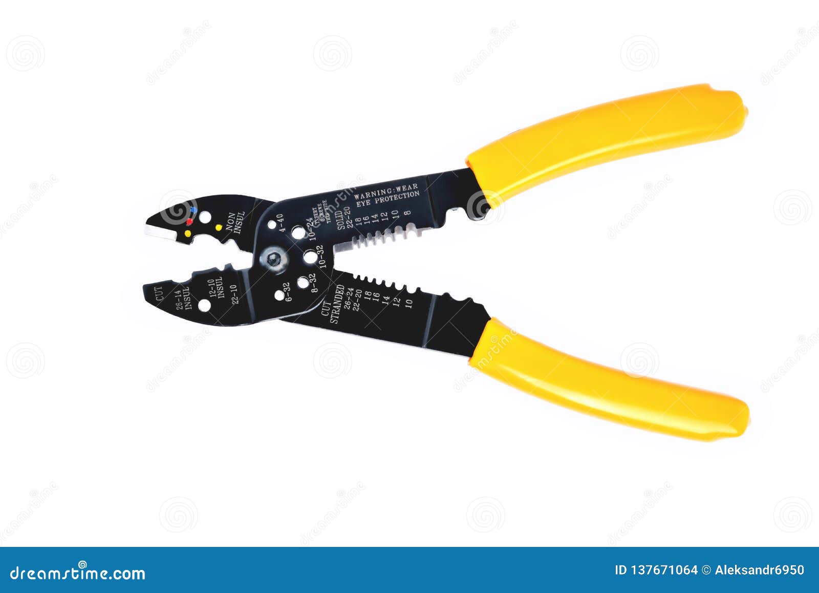 Yellow Wire Stripper, Close-up Isolate Stock Photo - Image of ...