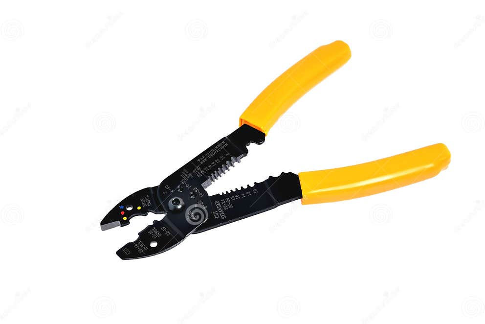 Yellow Wire Stripper, Close-up Stock Image - Image of plastic ...