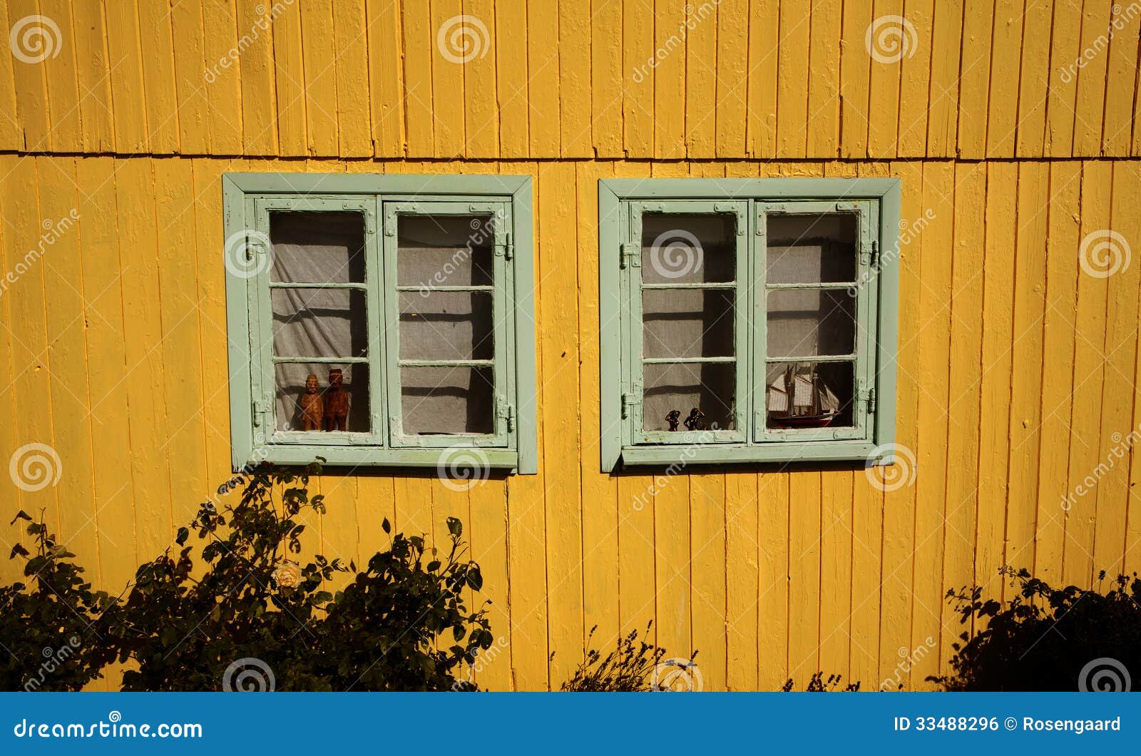 Yellow Wooden Building with Windows Stock Photo - Image of bright ...