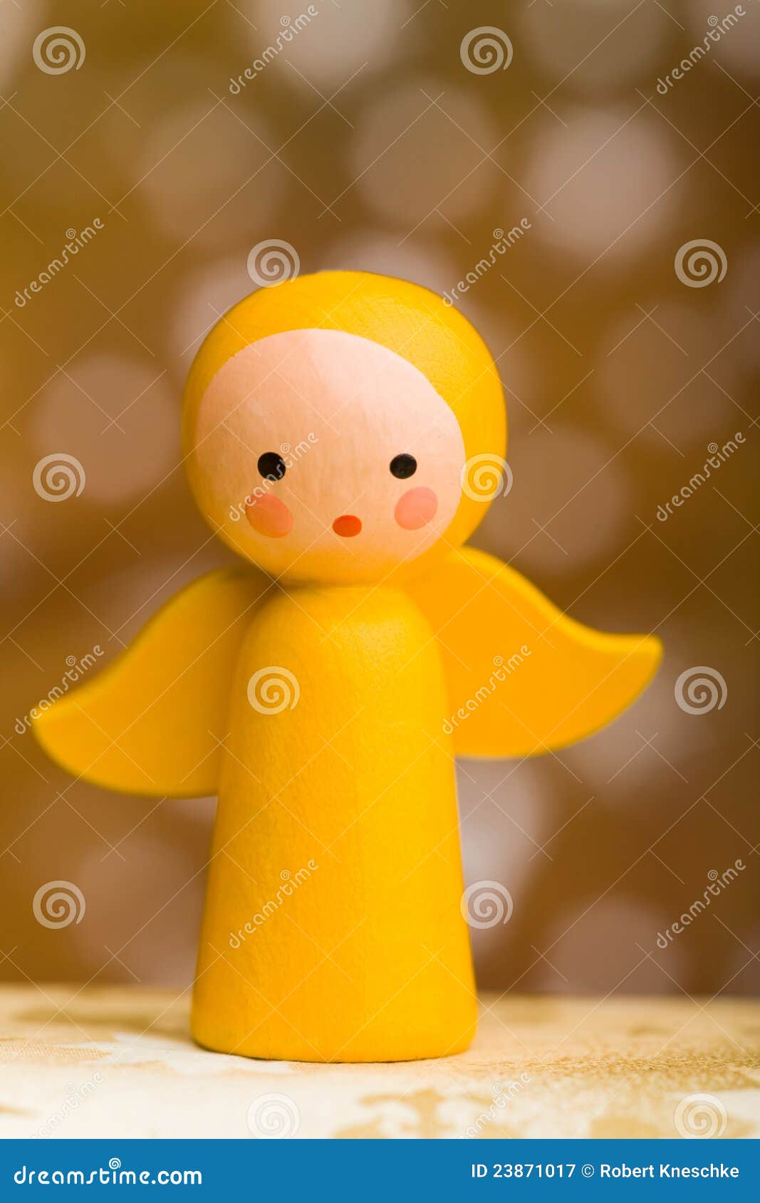 Yellow Wooden Christmas Angel Stock Image - Image of childhood, yellow ...