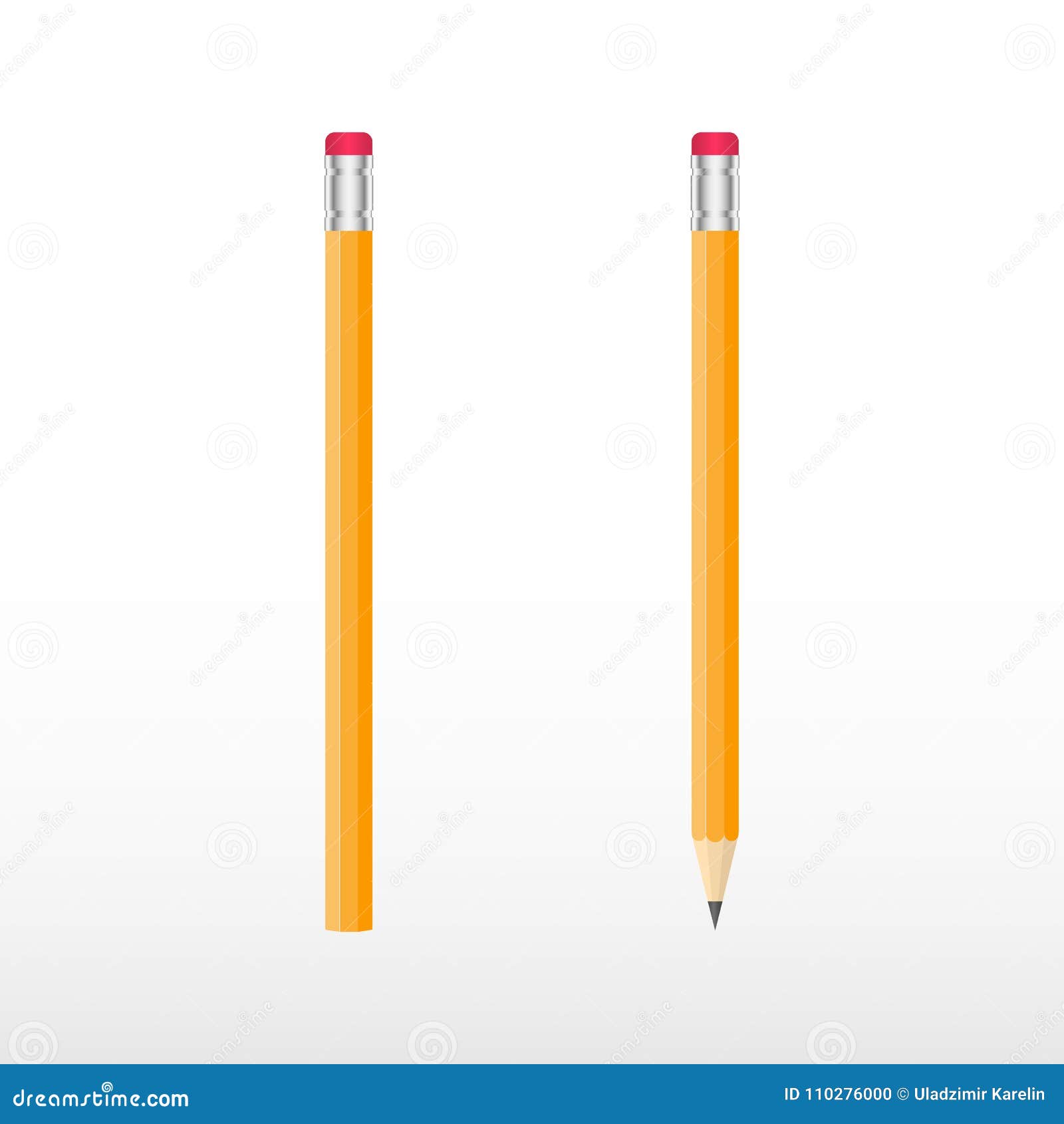 Yellow Wooden Pencils, Classic Yellow Vector Pencil. Vector. Stock ...
