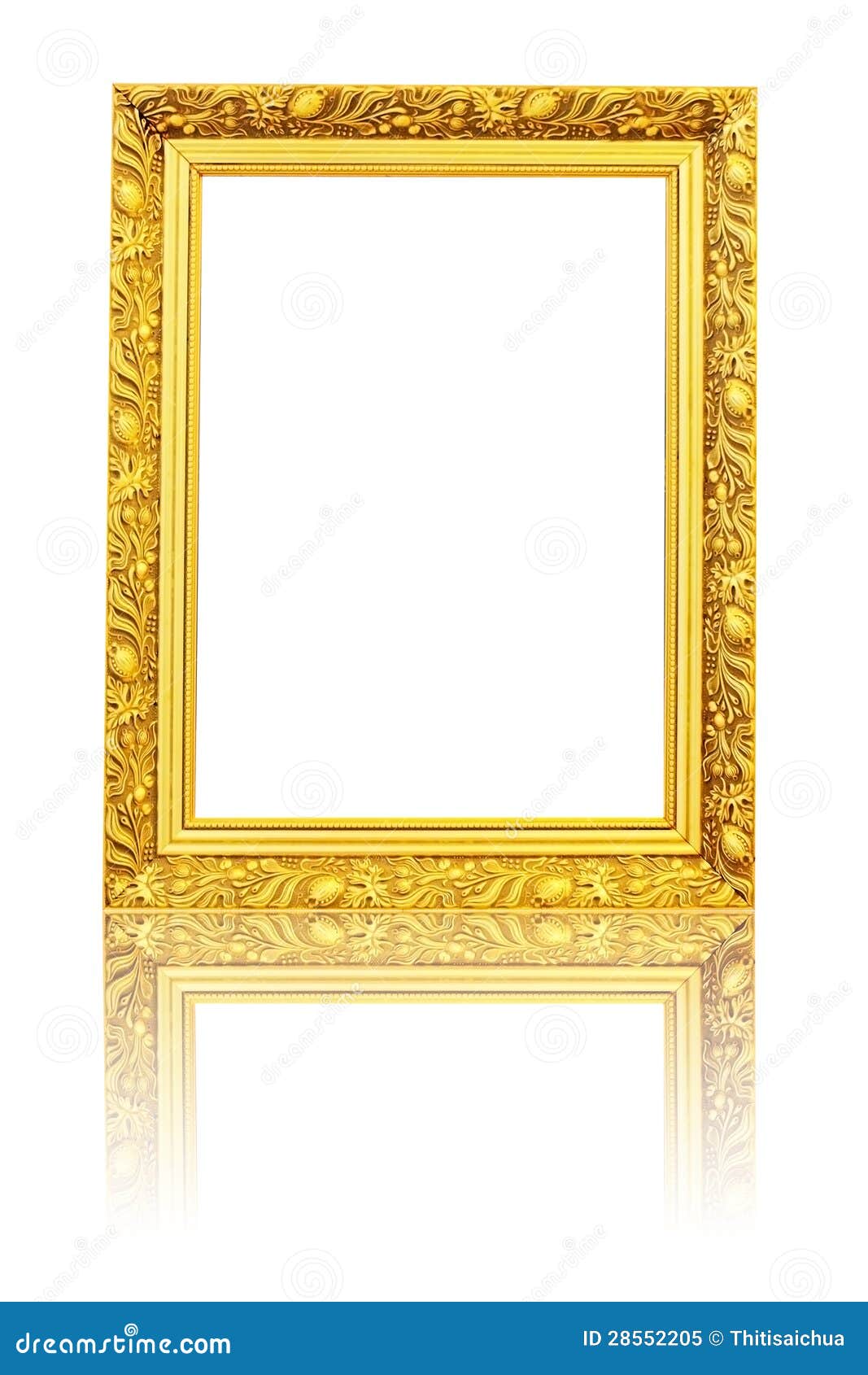 Yellow Wooden Photo Frame Isolated Stock Image - Image of photograph ...