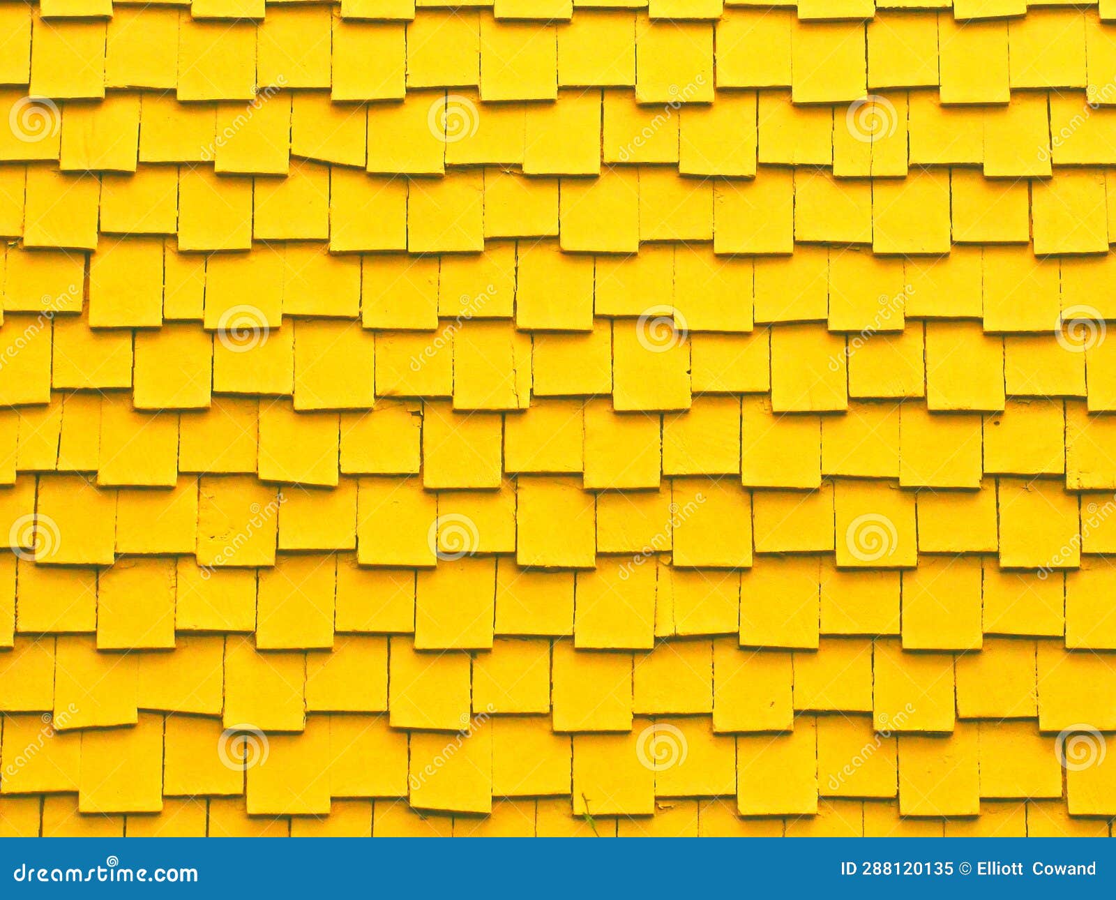 Yellow Wooden Shingles with a Scalloped Pattern Stock Image - Image of ...