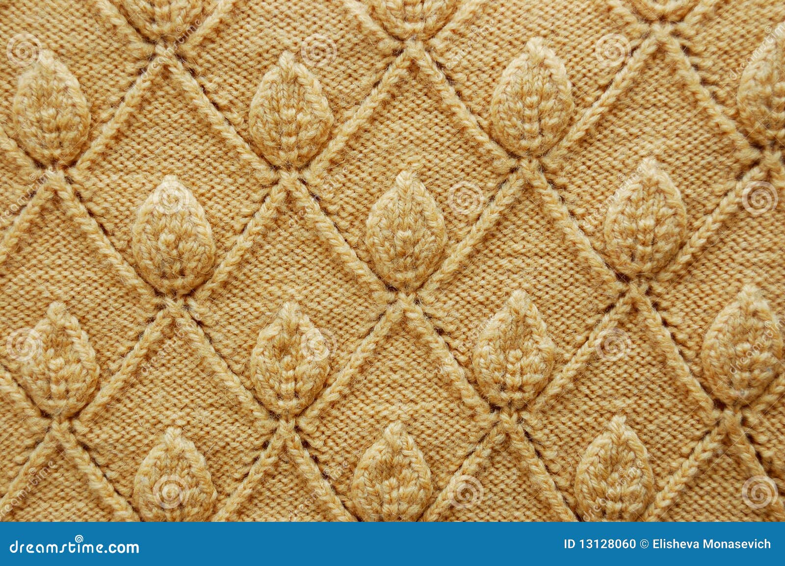 A Yellow Wool Knitted Blanket Texture, Details Of A Diamond Knit And ...
