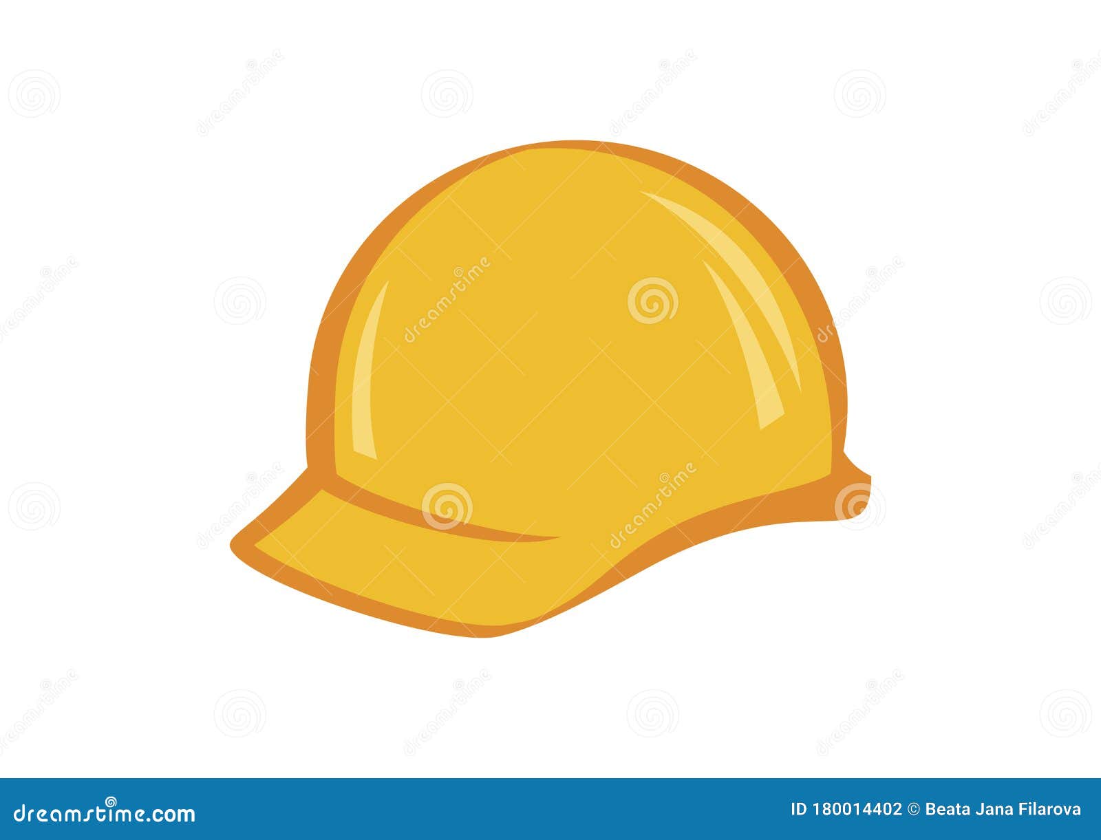 Yellow Work Protective Helmet Vector Stock Vector - Illustration of ...